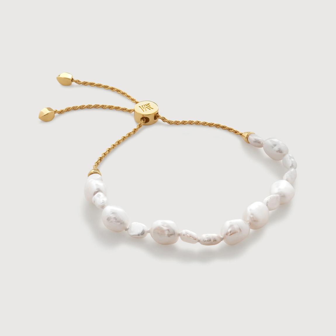Monica Vinader Gold Plated Nura Irregular Pearl Friendship Bracelet - BrandAlley