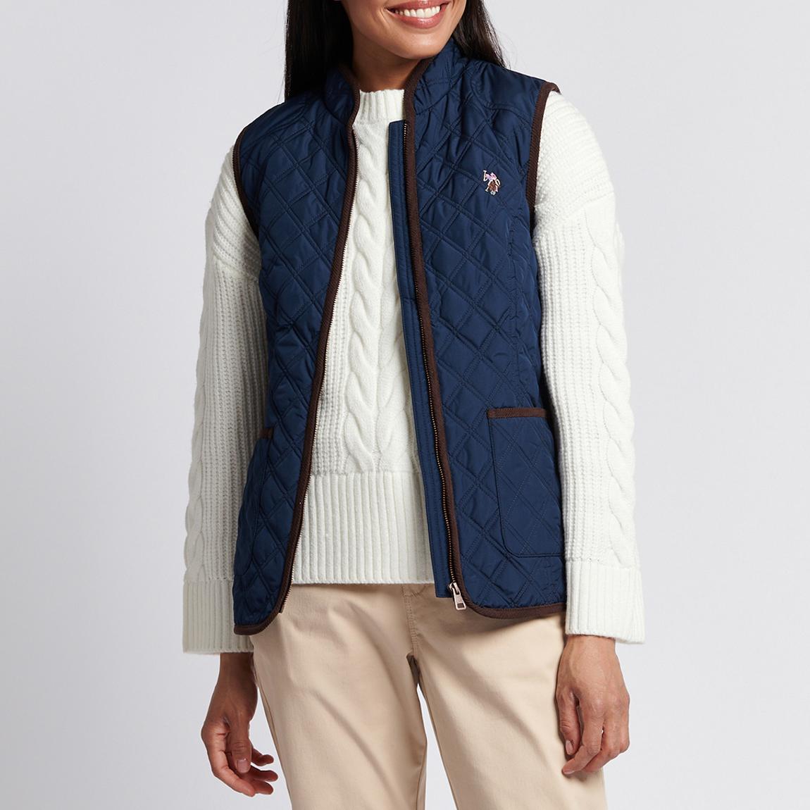 U.S. Polo Assn. Navy Bound Quilted Hacking Gilet - BrandAlley