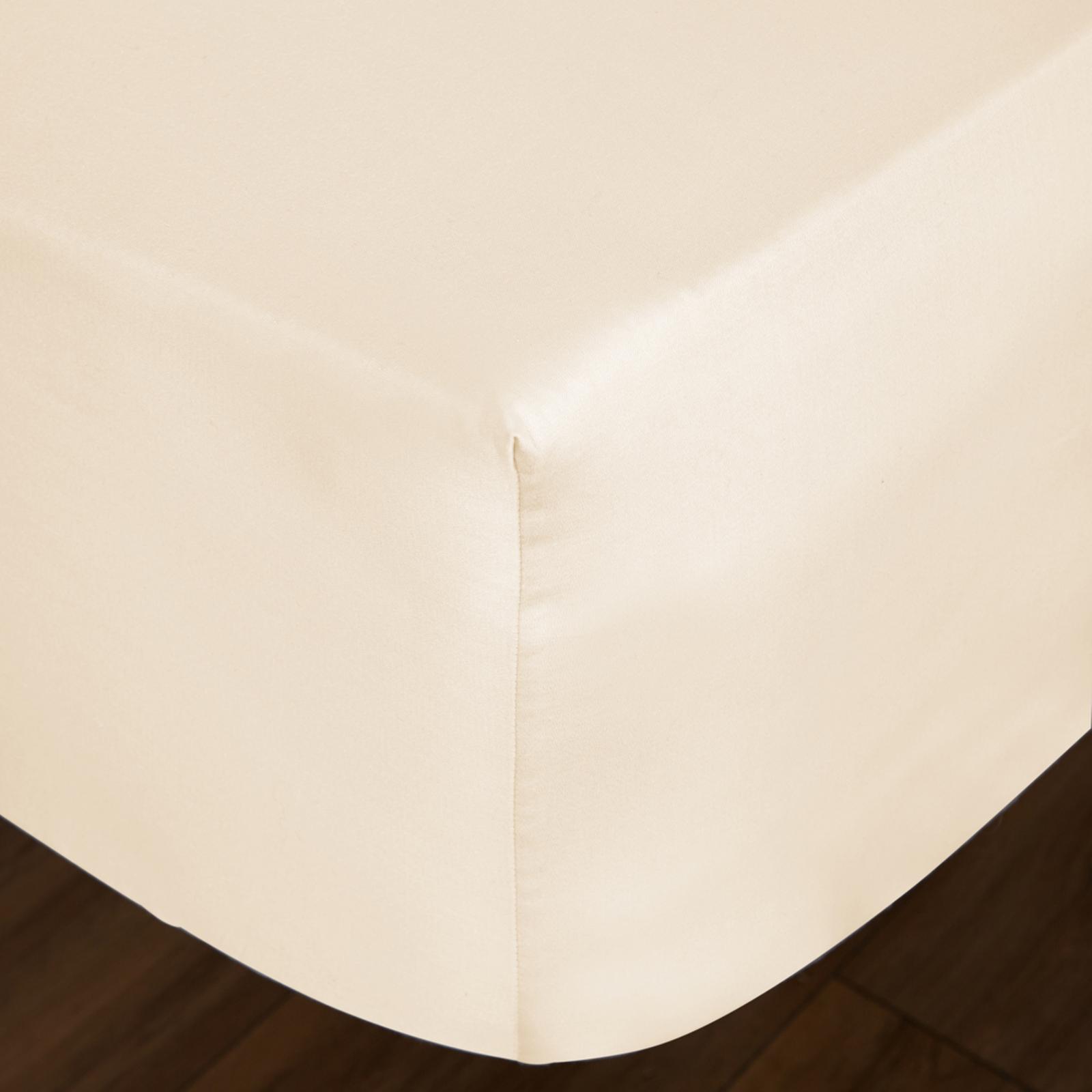 400TC Super King Fitted Sheet, Cream - BrandAlley
