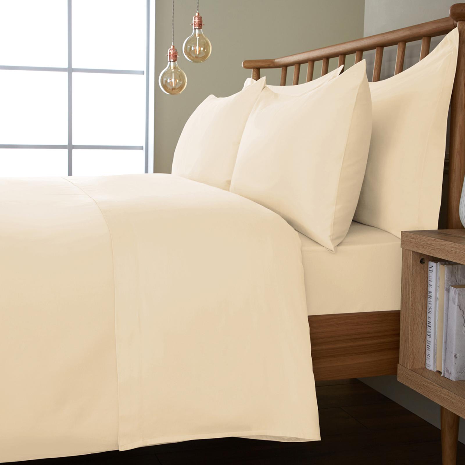 400TC Super King Fitted Sheet, Cream - BrandAlley