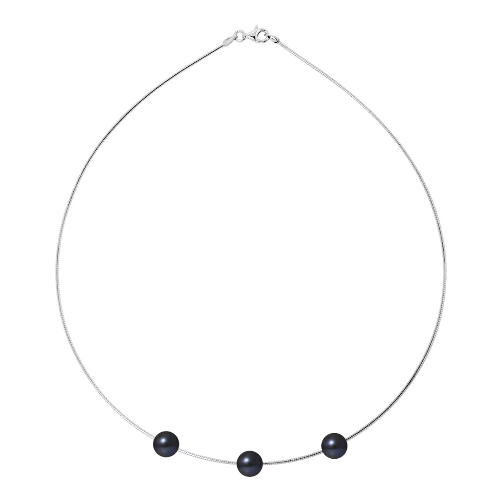 Black Tahiti Silver Freshwater Pearl Necklac - BrandAlley