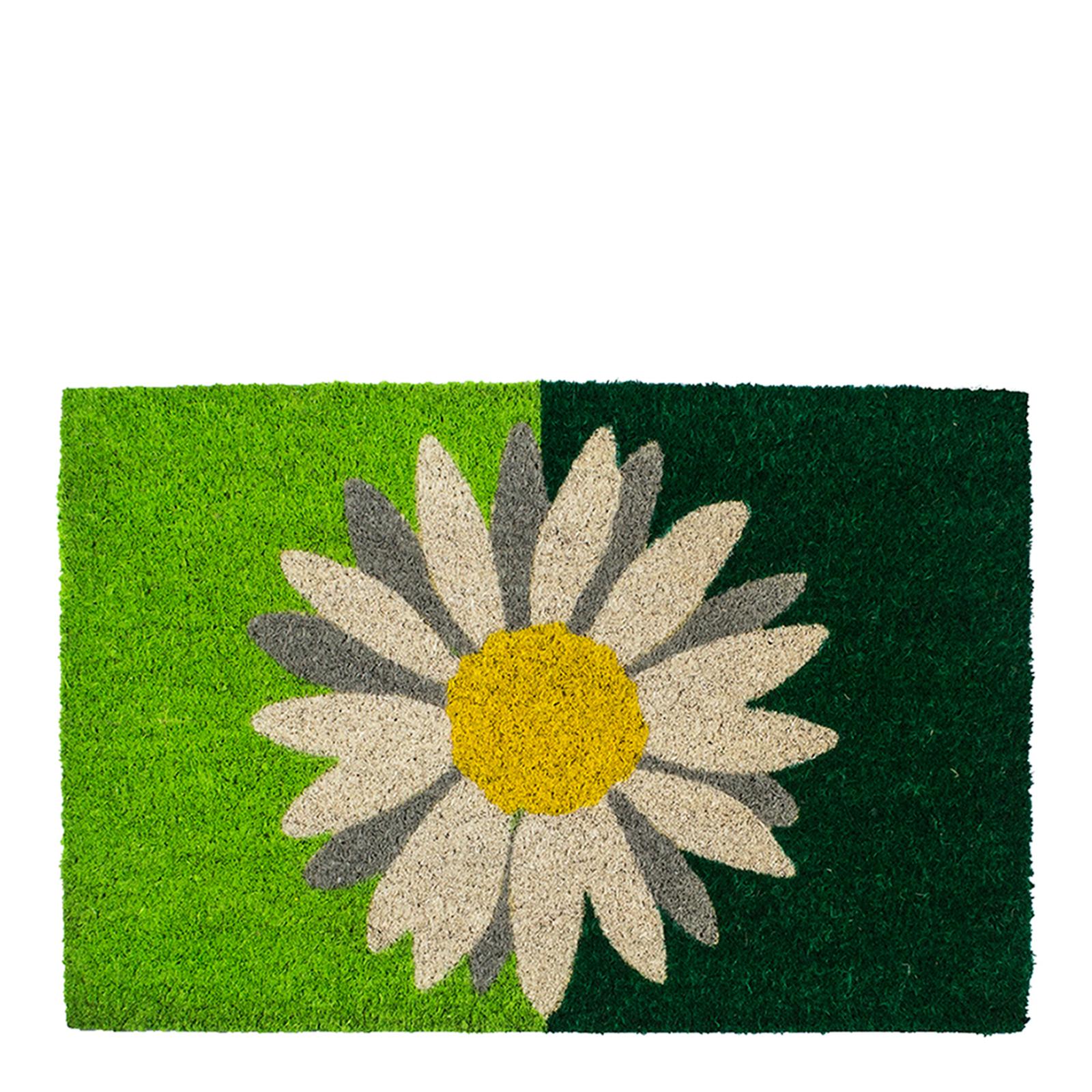 One Daisy on Green Coir Doormat - BrandAlley