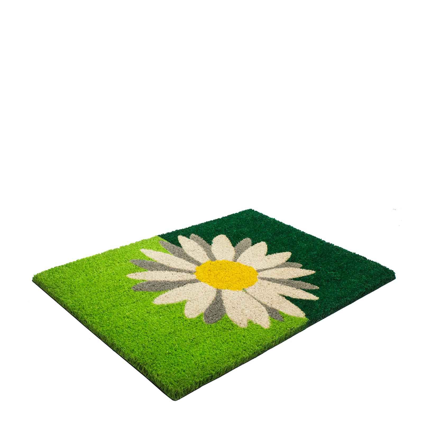 One Daisy on Green Coir Doormat - BrandAlley