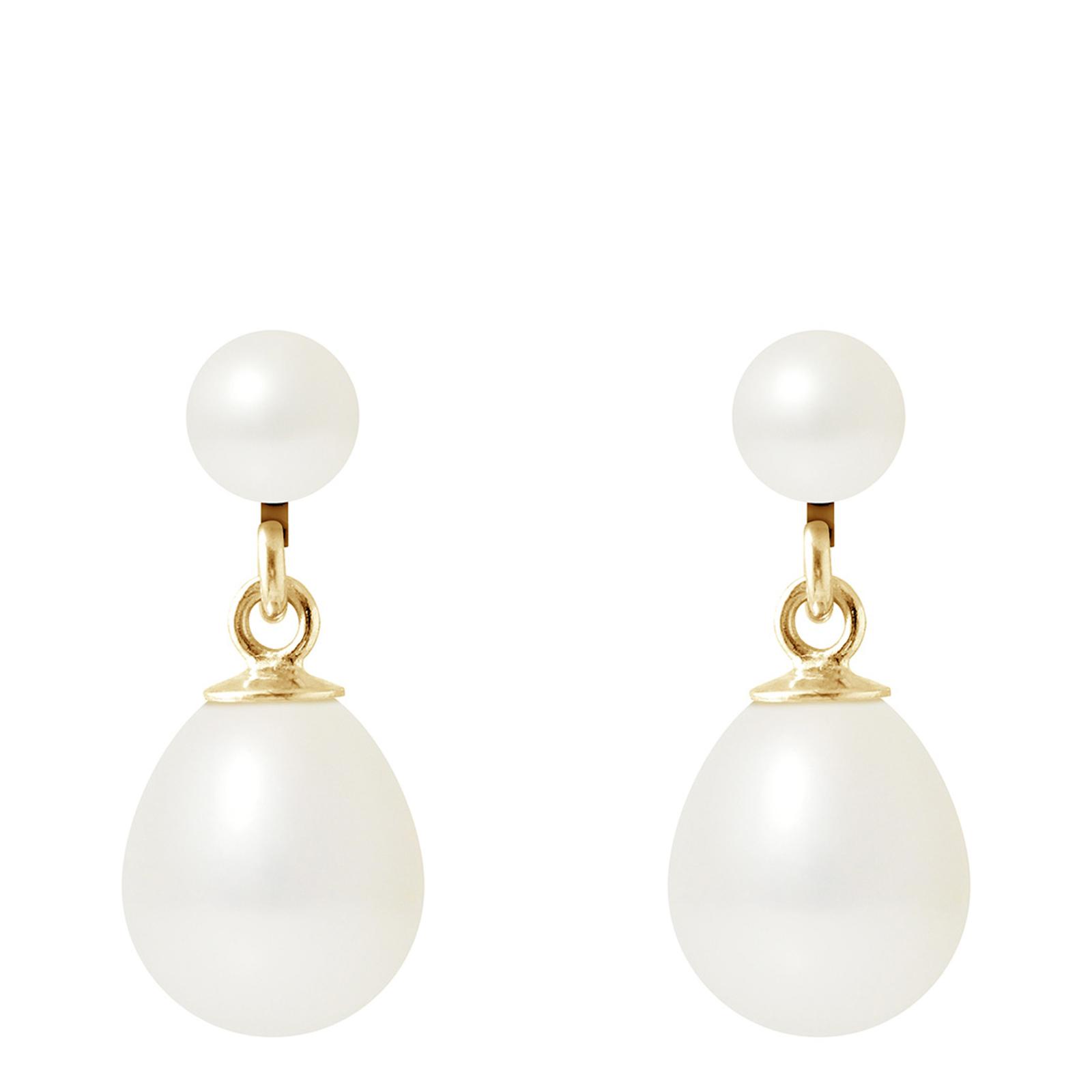 White Double Pearl Earrings - BrandAlley