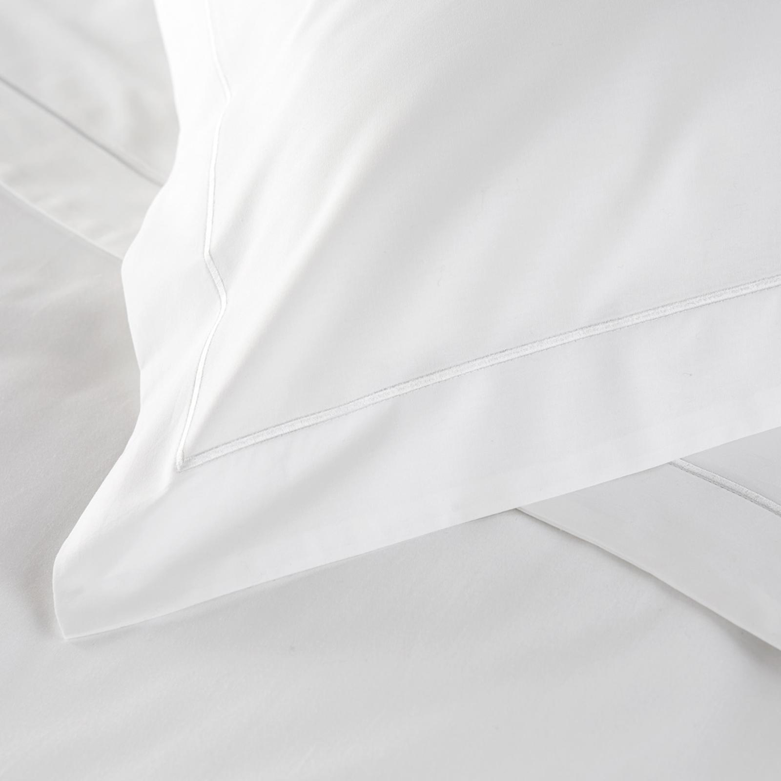 800TC Single Row Cord Large Square Pillowcase, White/White - BrandAlley