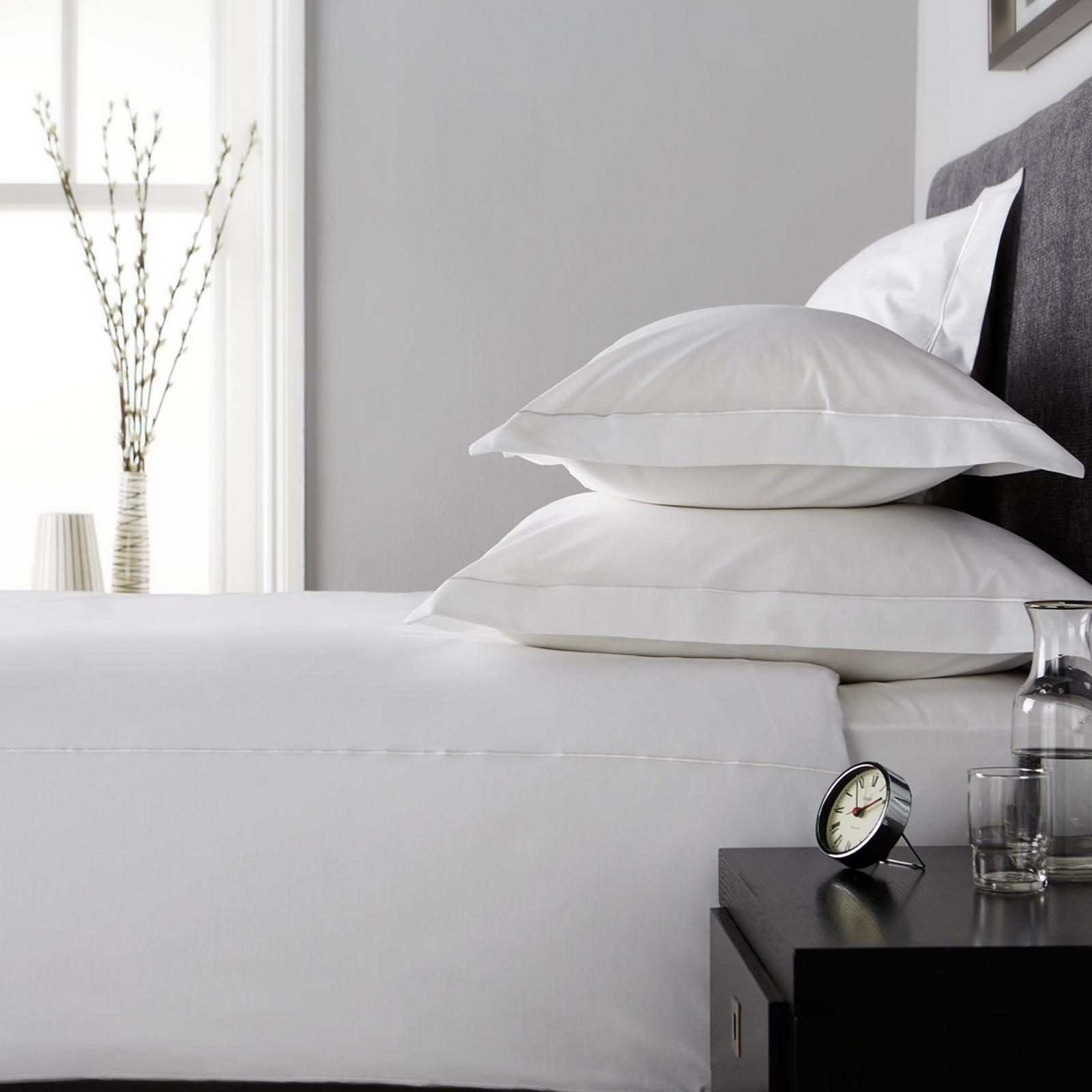 800TC Single Row Cord Large Square Pillowcase, White/White - BrandAlley