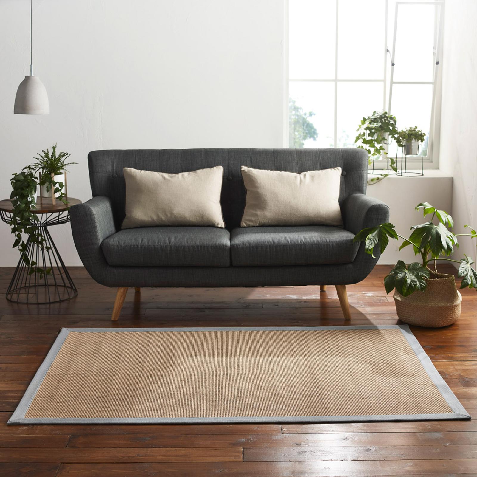 Chelsea Jute 120x180cm Rug, Grey - BrandAlley