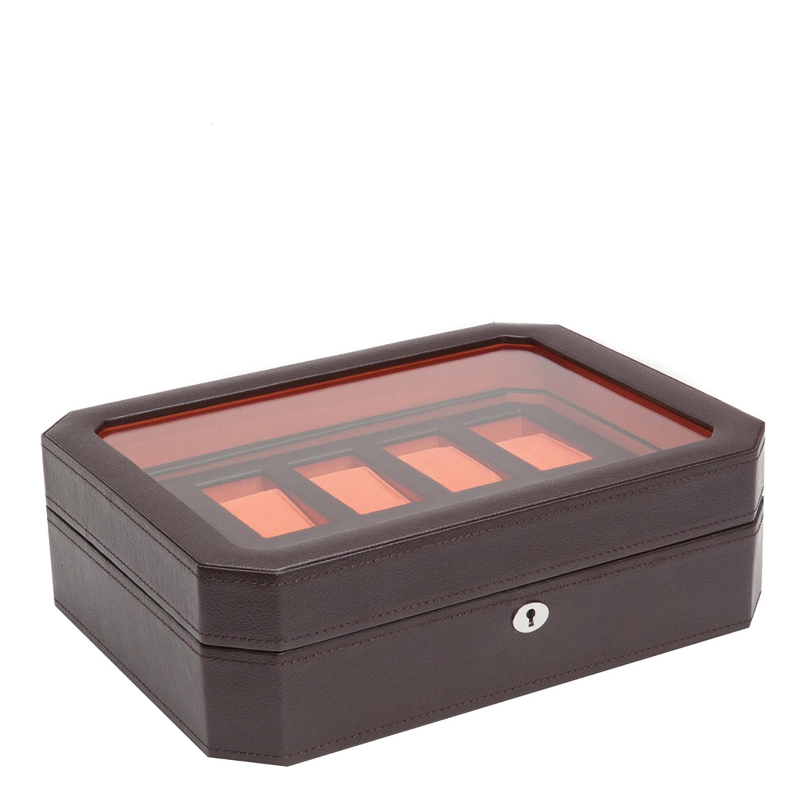 Brown/Orange Windsor 10 Piece Watch Box - BrandAlley