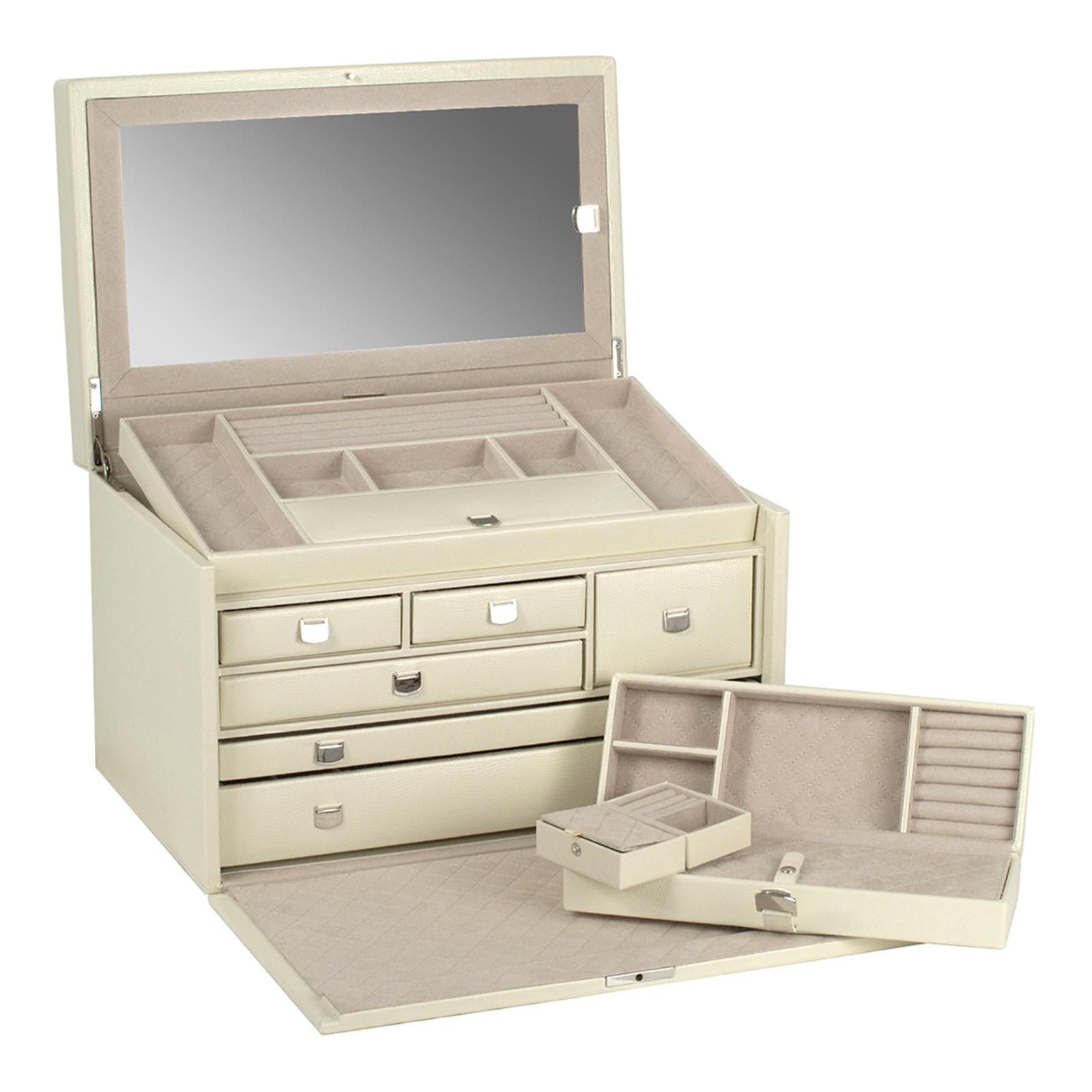 Cream London Large Leather Jewellery Box - BrandAlley