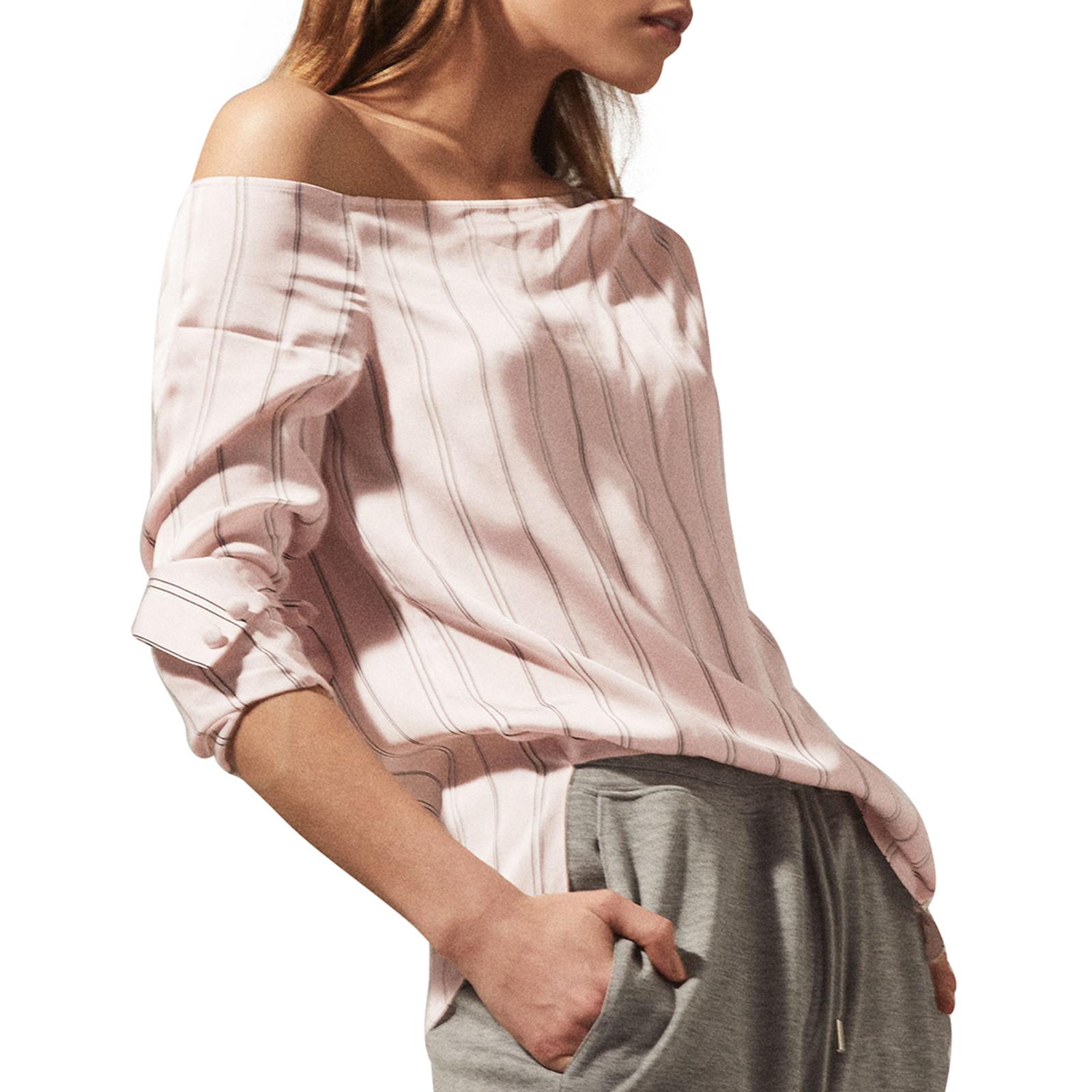 Pink One Shoulder Stripe Top - BrandAlley