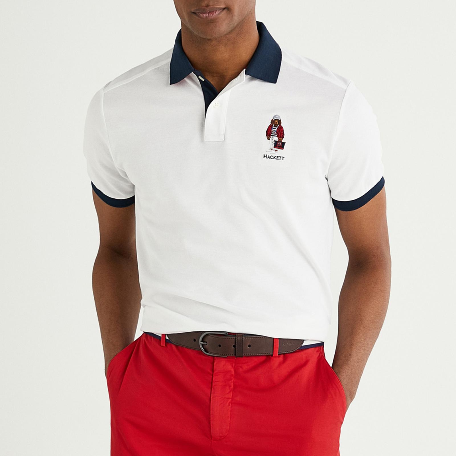 White Graphic Logo Cotton Polo Shirt - BrandAlley