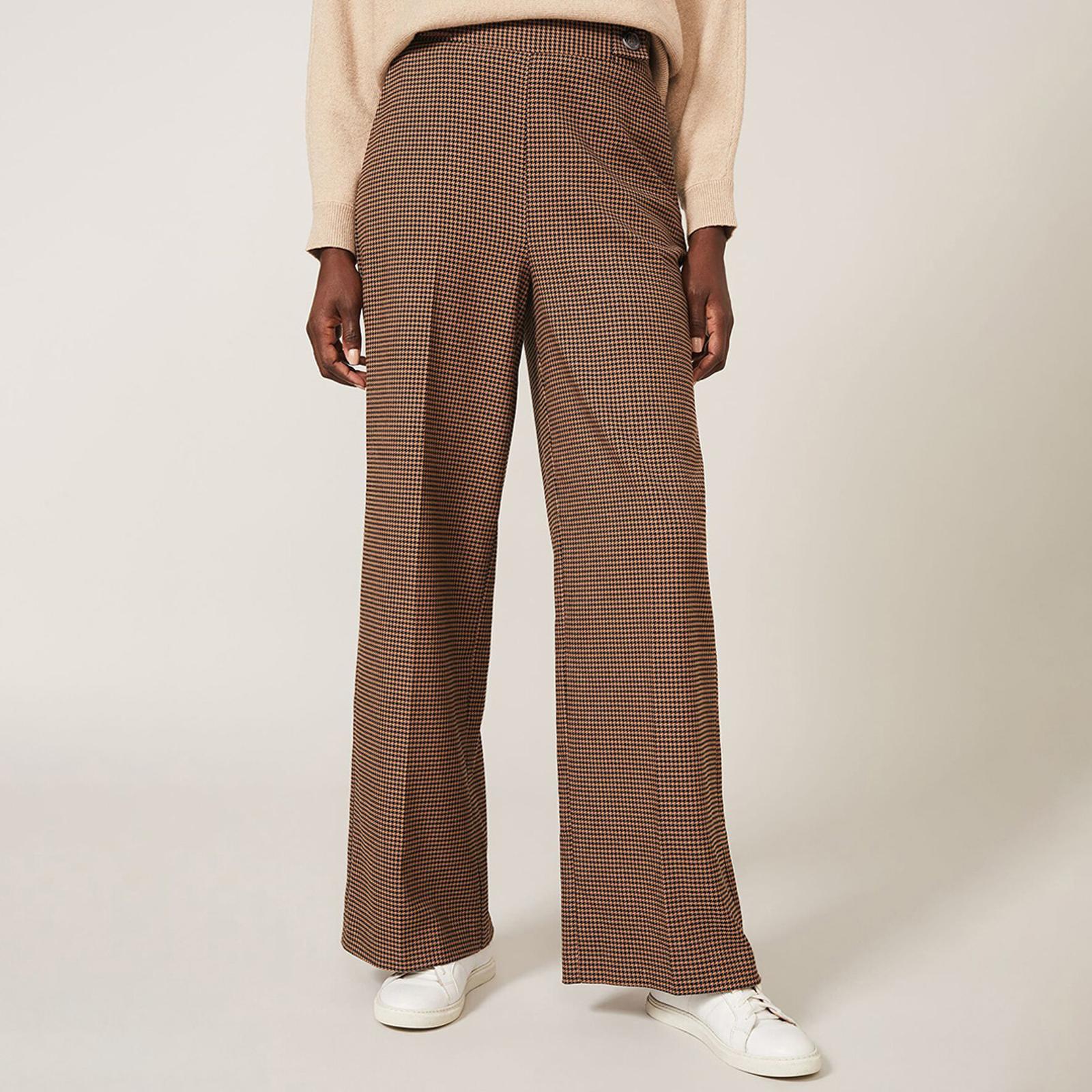 Camel Dogtooth Vye Trousers - BrandAlley