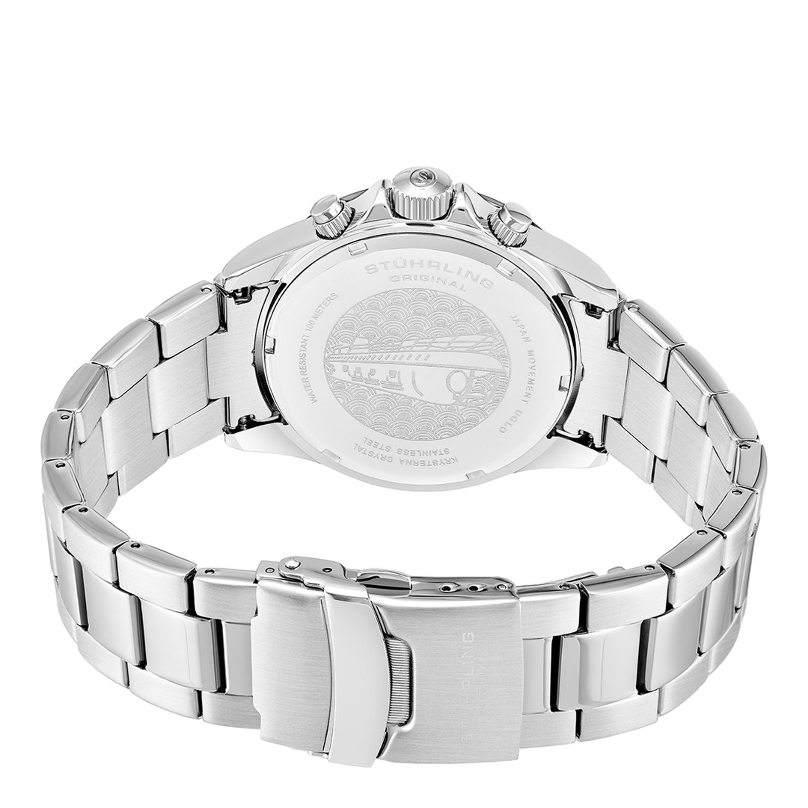 Men's Silver/Blue Dial Quartz Chronograph Date Watch - BrandAlley