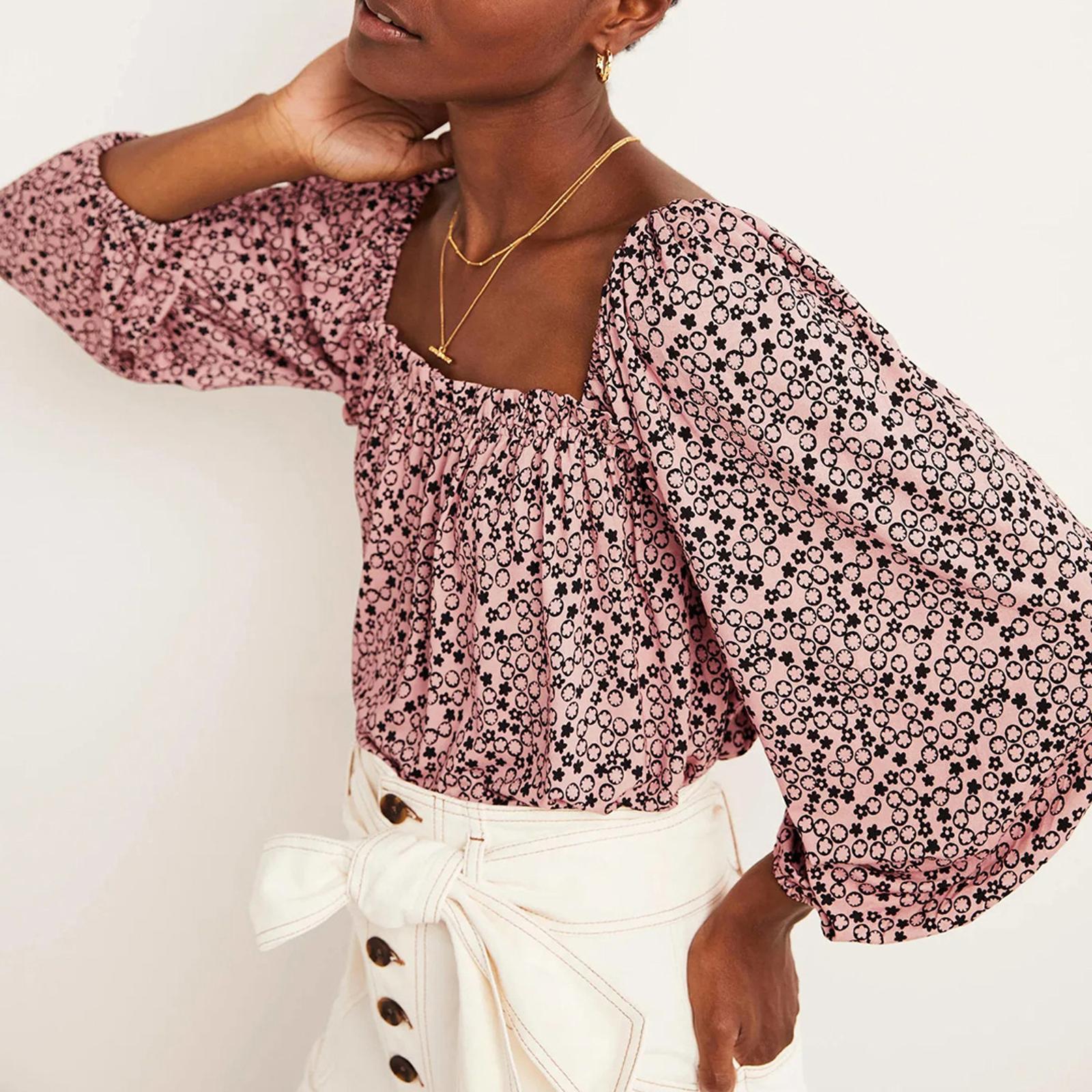 Pink Square Neck Swing Jersey Top - BrandAlley