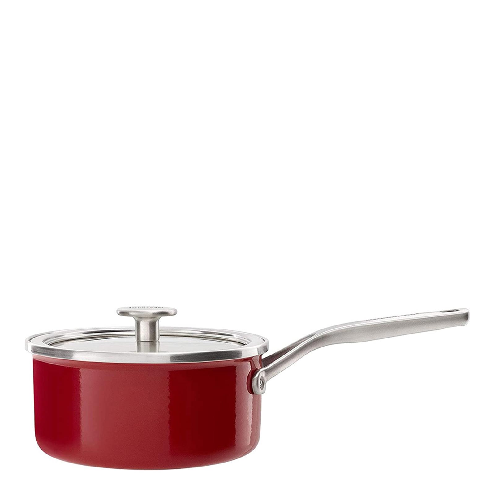 Empire Red Enamel SaucePan, 18cm/2L - BrandAlley