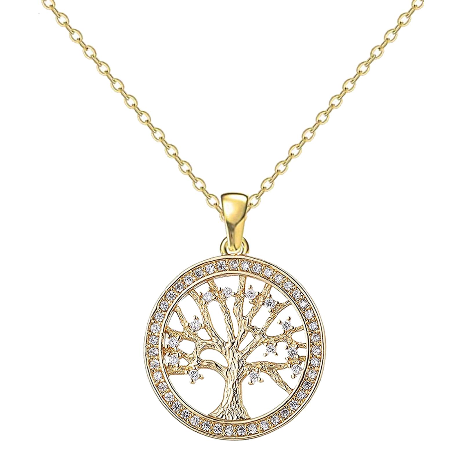 18K Gold Tree Embelished Necklace - BrandAlley