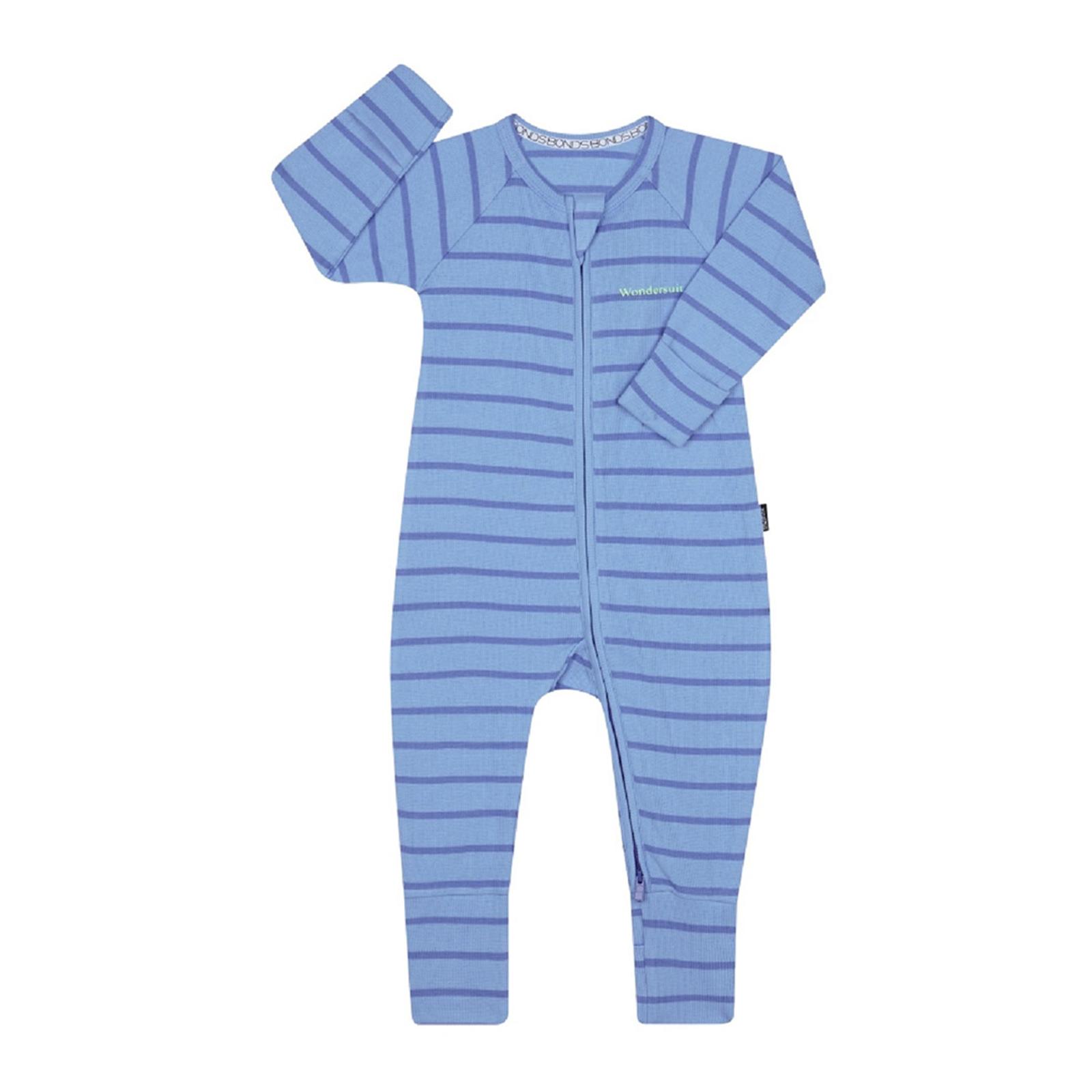 Blue Baby Stripe Sleepsuit - BrandAlley