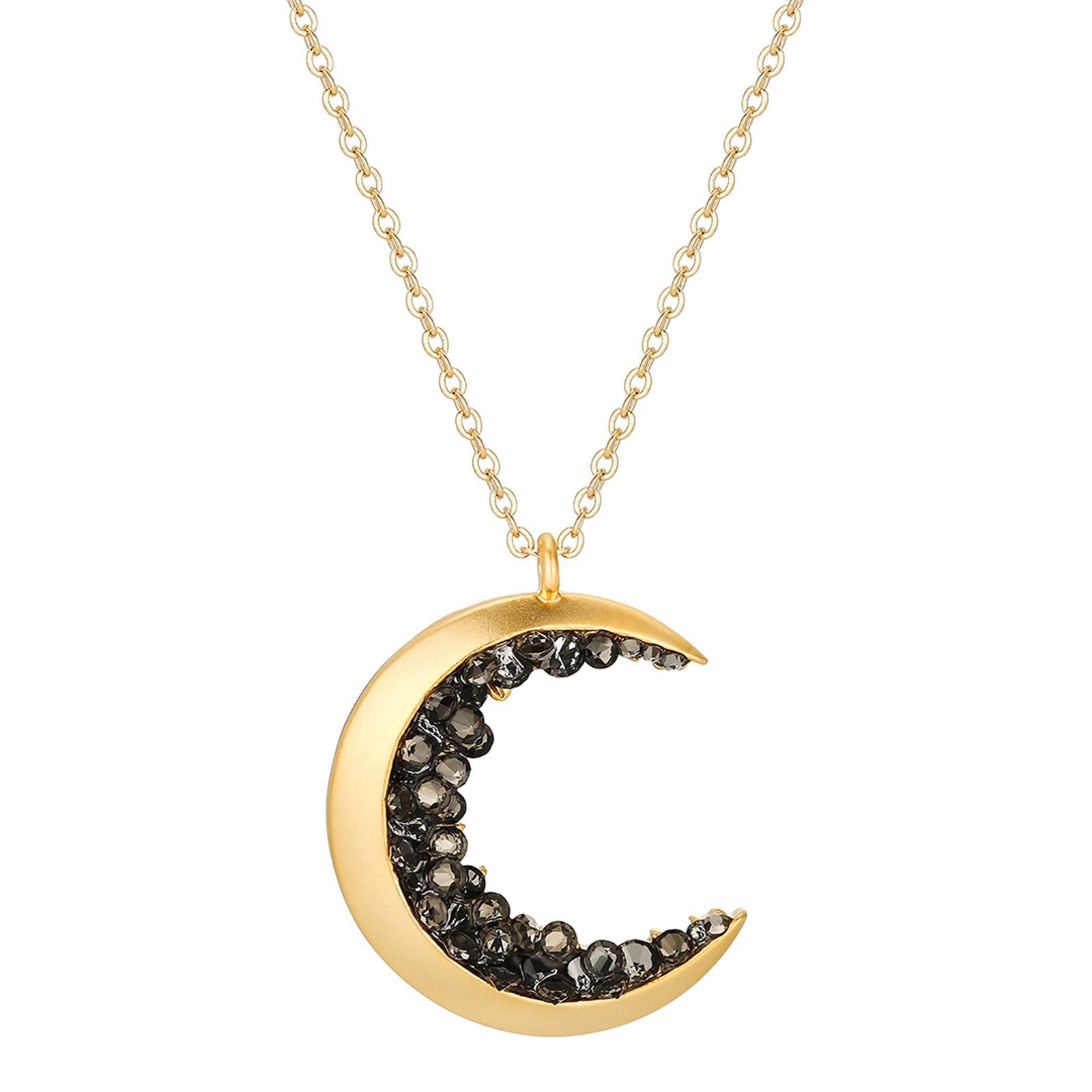 18K Gold Crecent Moon Necklace - BrandAlley