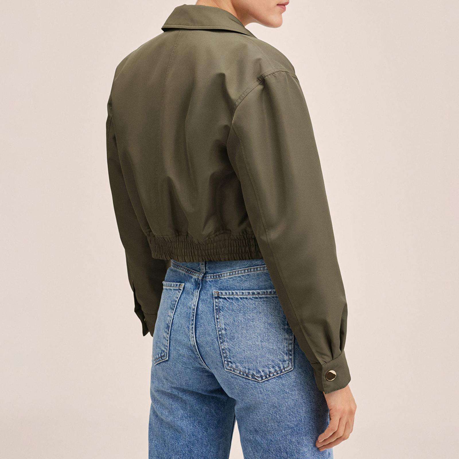 Khaki Cropped Jacket - BrandAlley