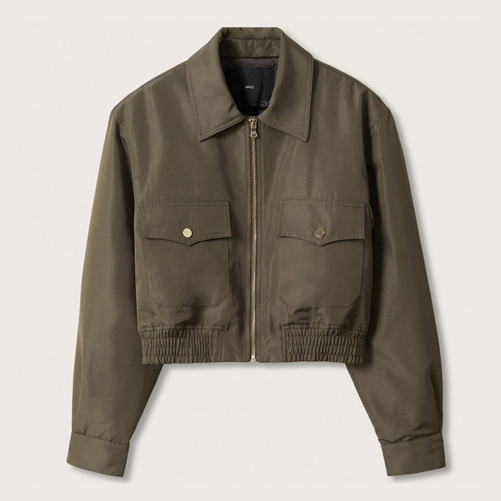 Khaki Cropped Jacket - BrandAlley