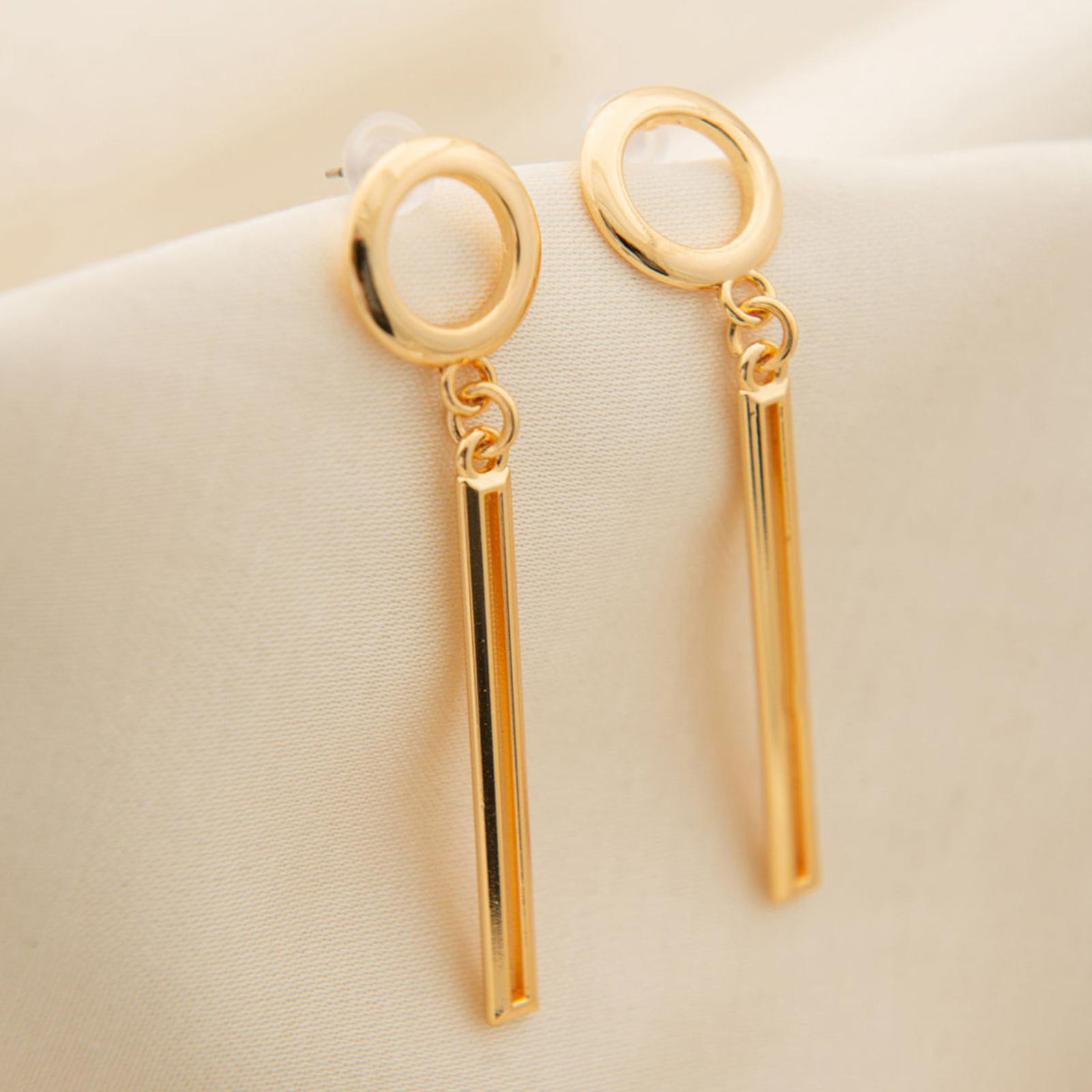 Yellow Gold Hanging Earrings - BrandAlley