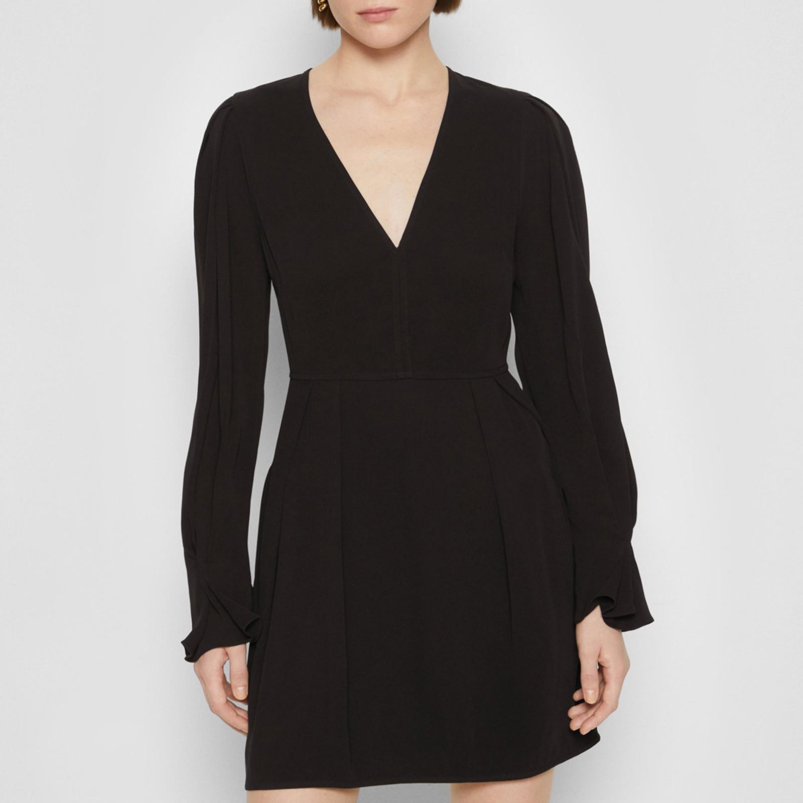 Black Deep V Mini Dress - BrandAlley