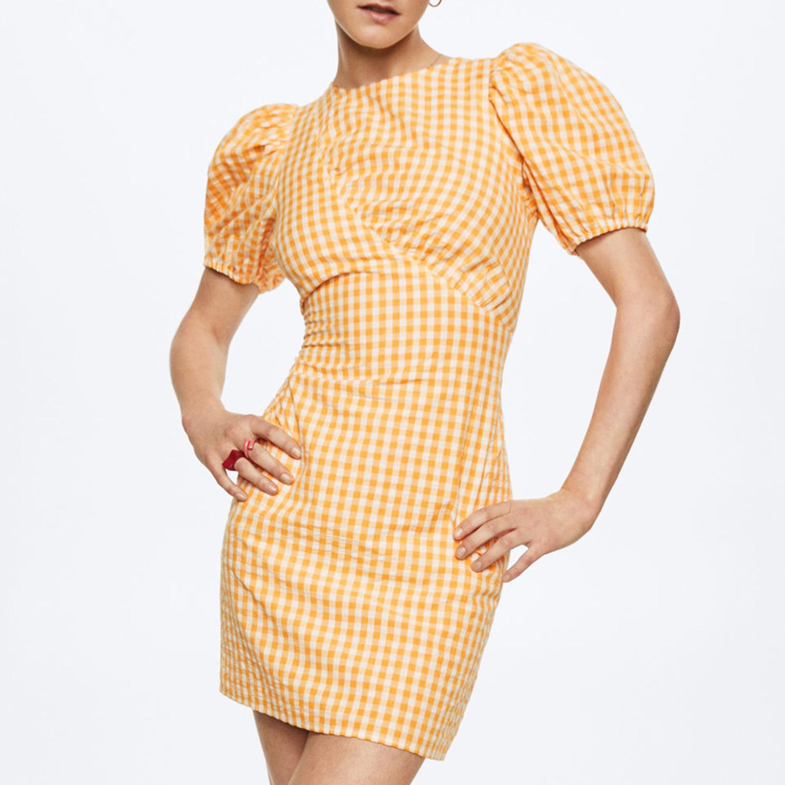 Yellow Gingham Check Dress - BrandAlley