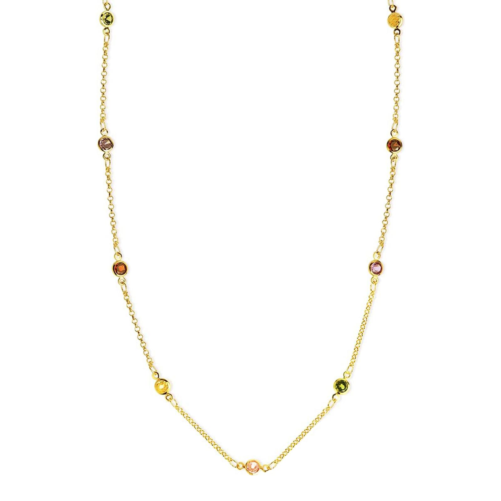 18k Gold Multi Colour Necklace - BrandAlley
