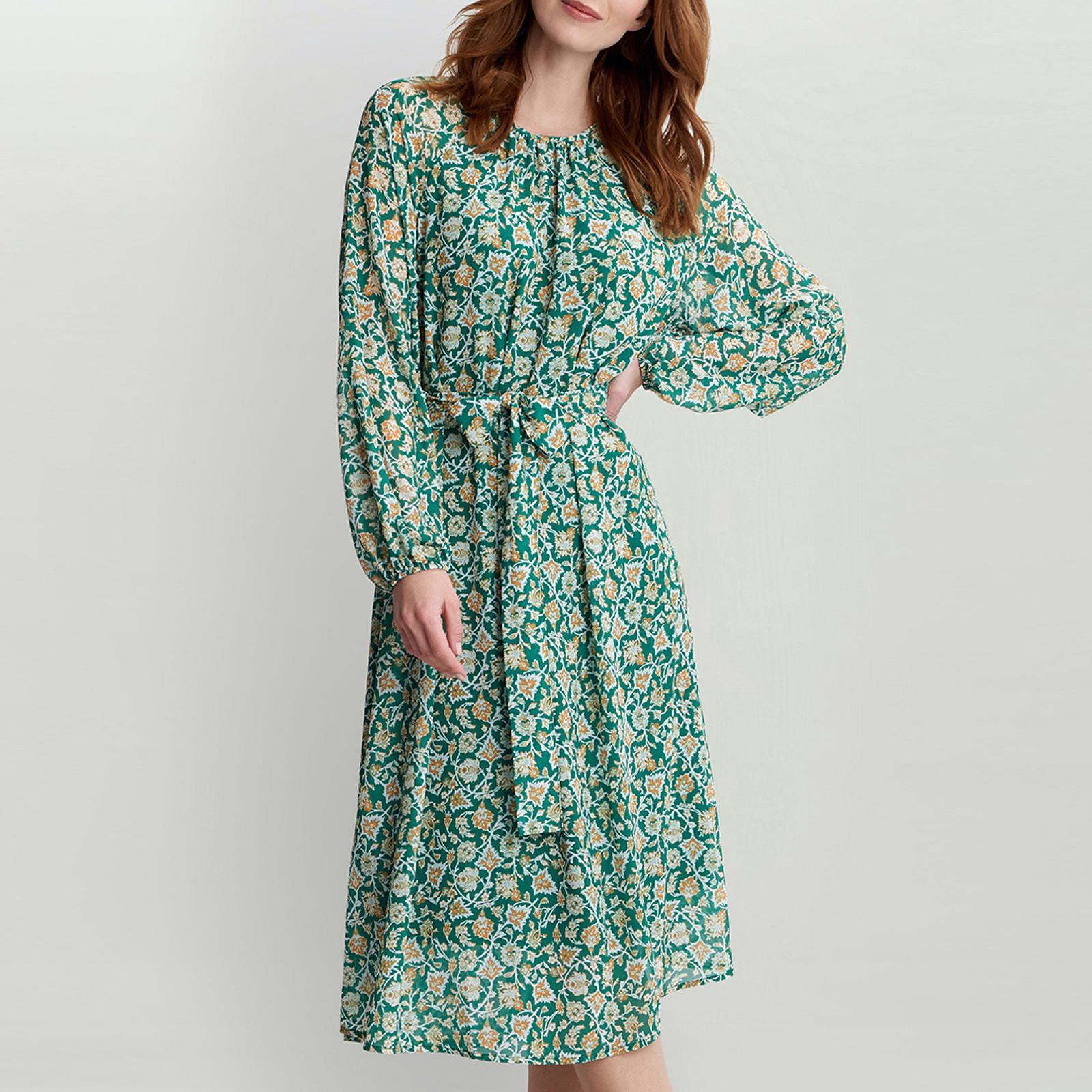 Green Natia Belted Dress - BrandAlley