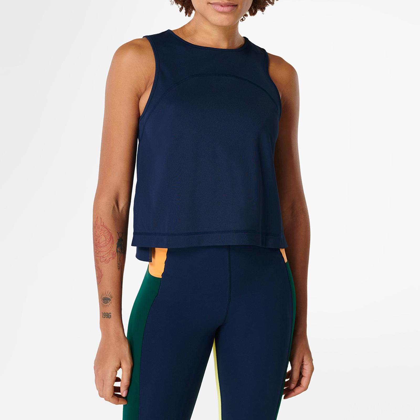 Navy Blue Light Speed Crop Run Tank Top - BrandAlley