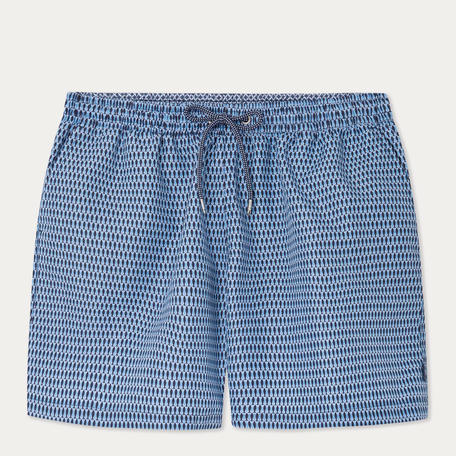 Navy Fish Print Swim Shorts - BrandAlley