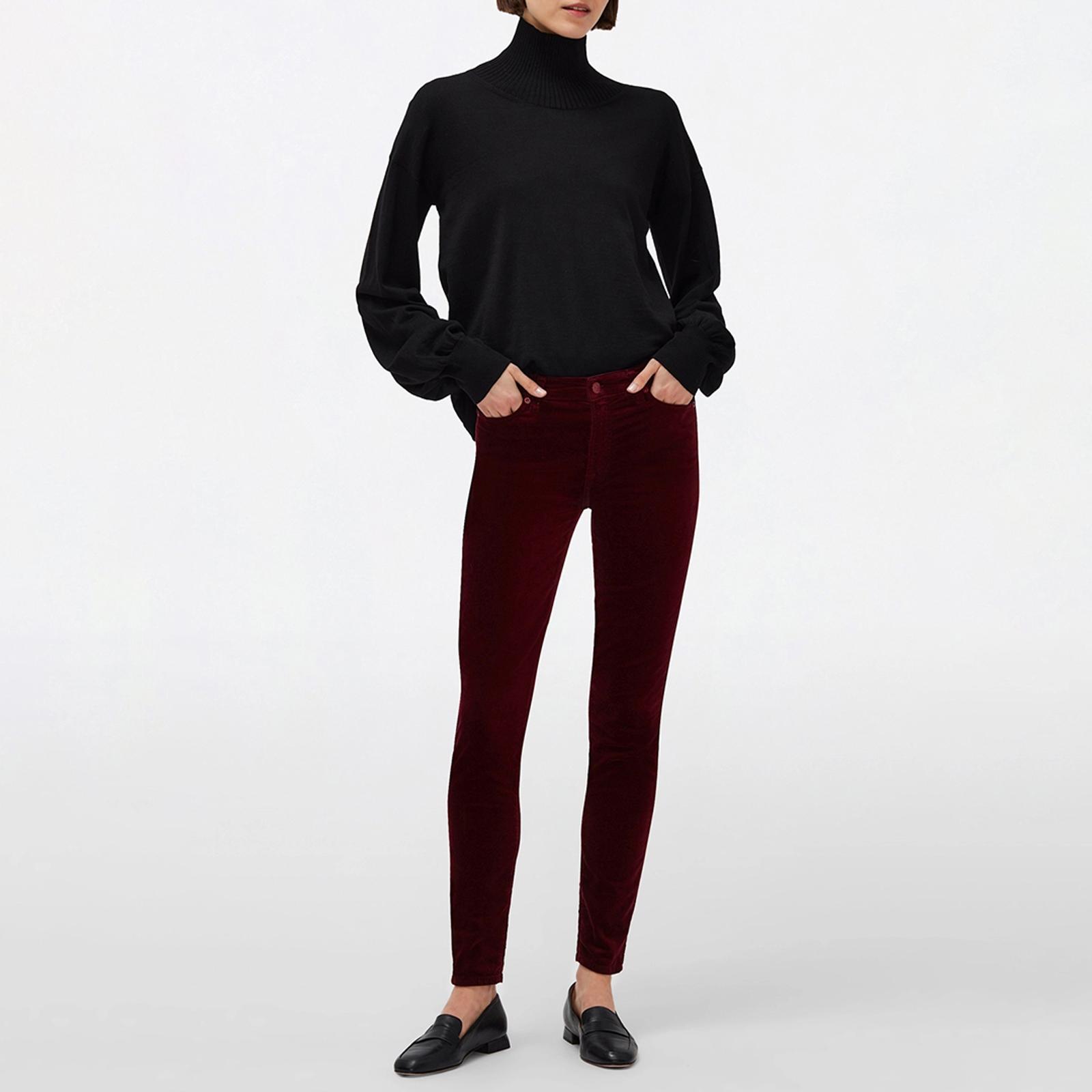 Berry Velvet Skinny Stretch Jeans - BrandAlley
