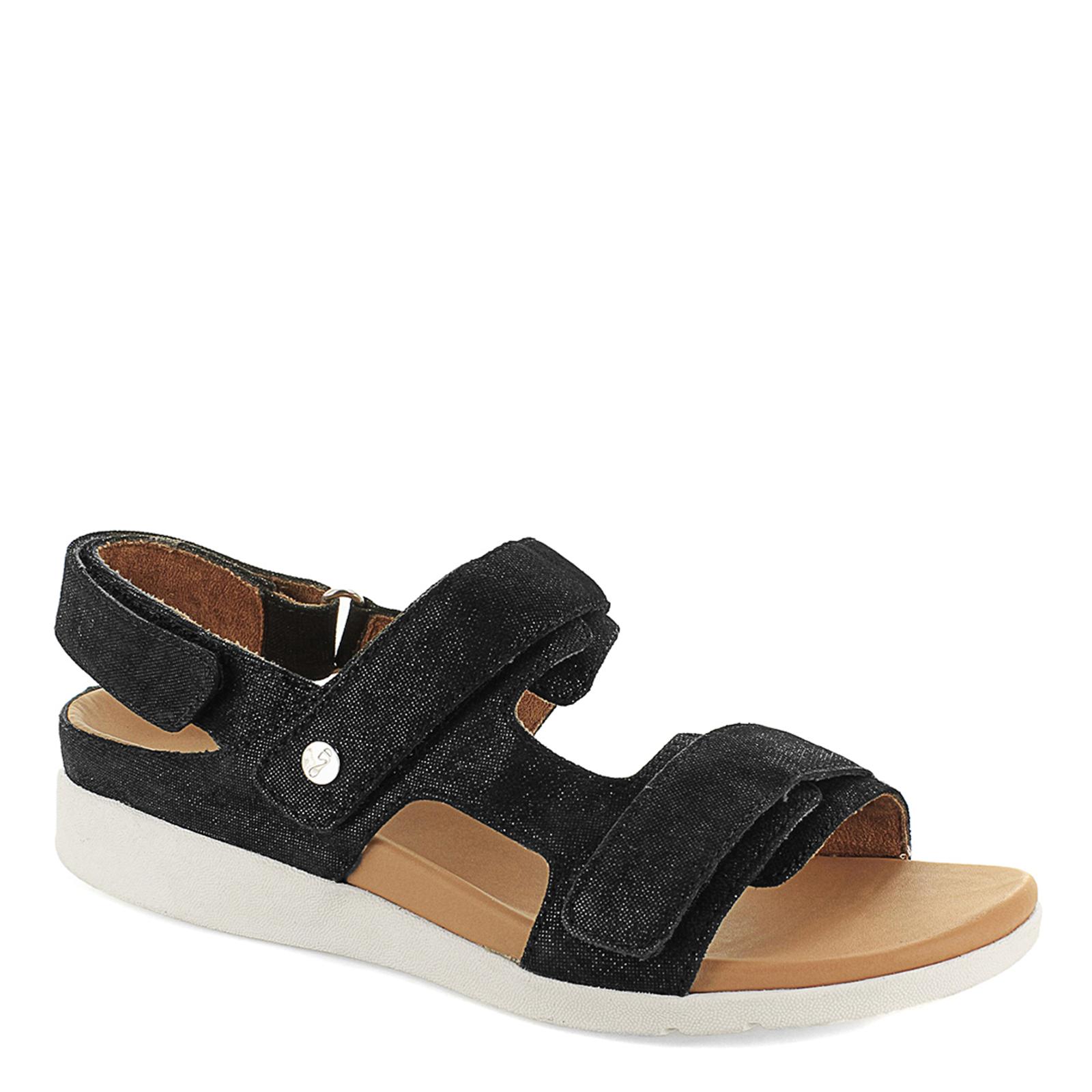 Black Sparkle Aruba Velcro Straps Sandals - BrandAlley