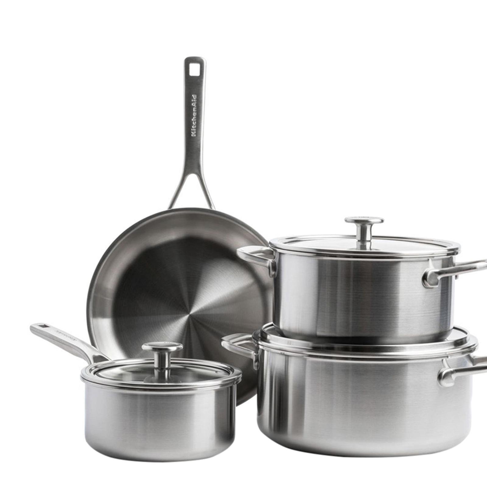 Set of 5 Stainless Steel Multi-Ply Cookware Set - BrandAlley