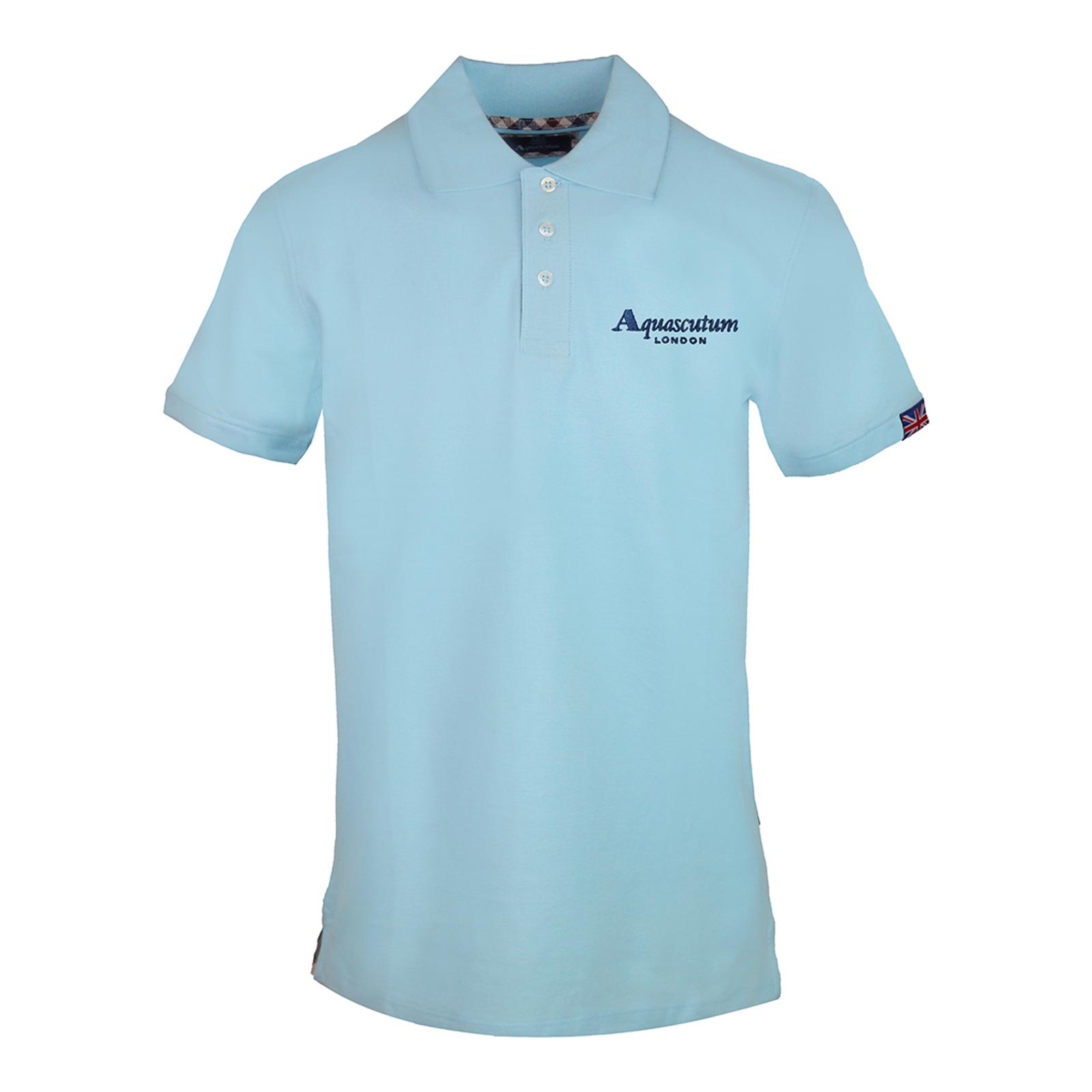 Light Blue Embroidered Logo Cotton Polo Shirt - BrandAlley