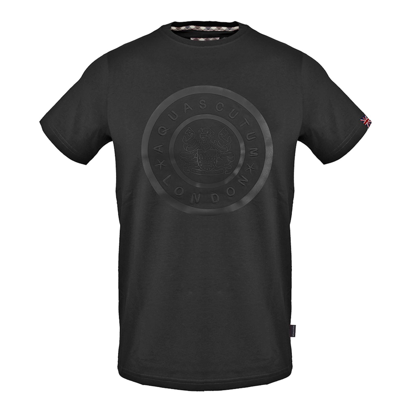 Black Circular Printed Logo Cotton T-Shirt - BrandAlley