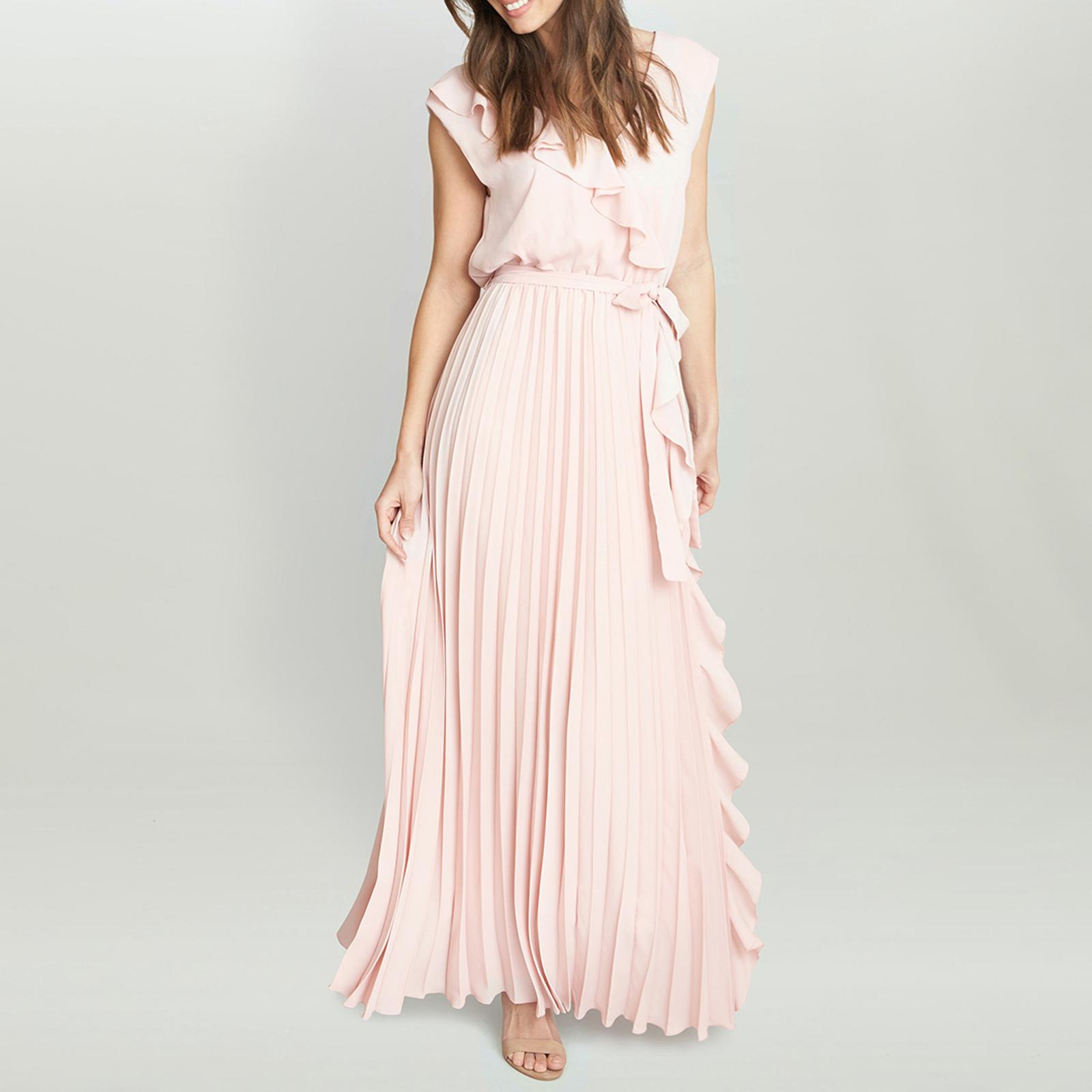 Pink Caprice Pleated Maxi Dress - BrandAlley