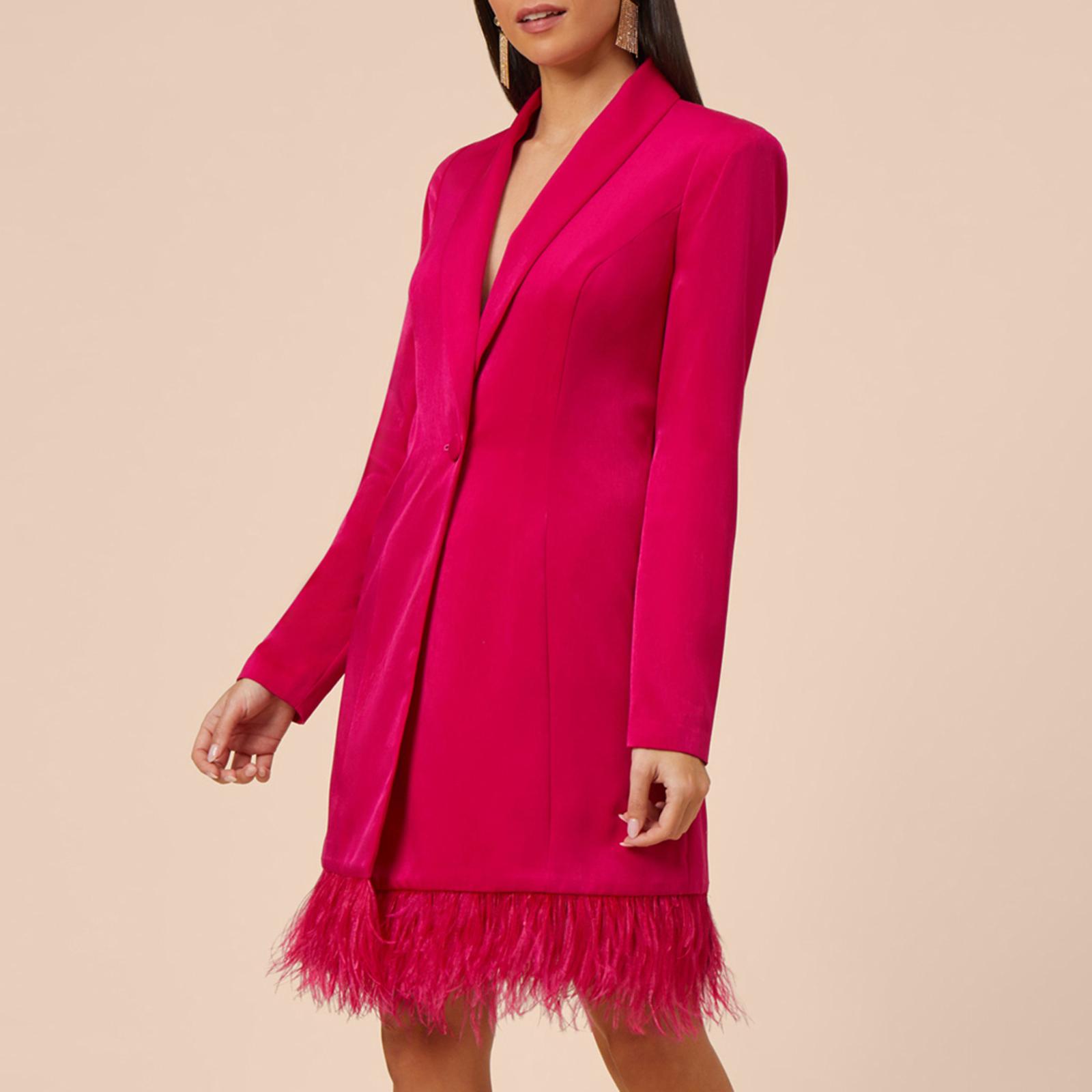 Pink Blazer Feather Dress - BrandAlley