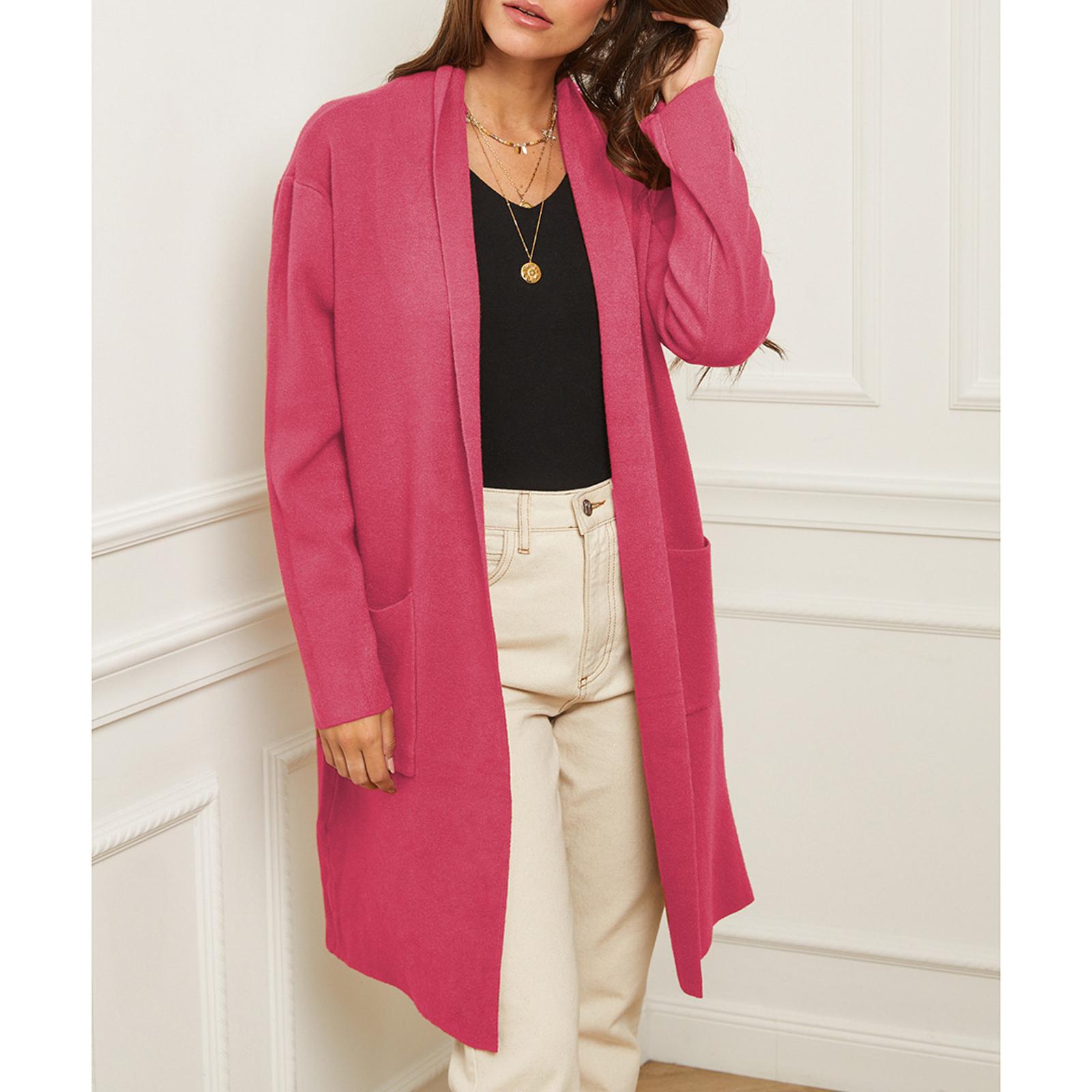 Fuschia Longline Cashmere Blend Cardigan - BrandAlley