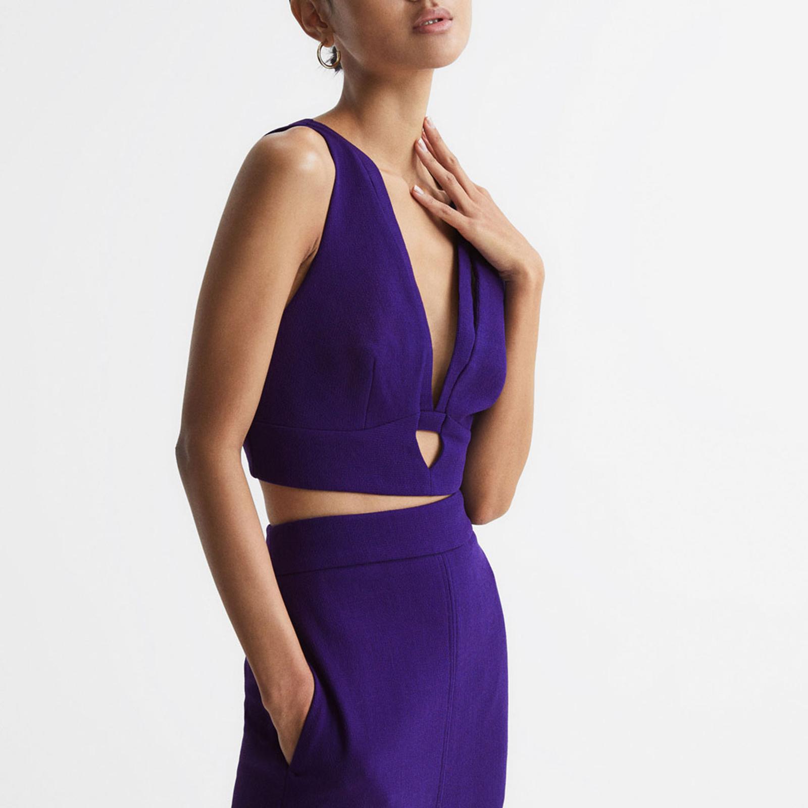 Purple Maisie Wool Crop Top - BrandAlley