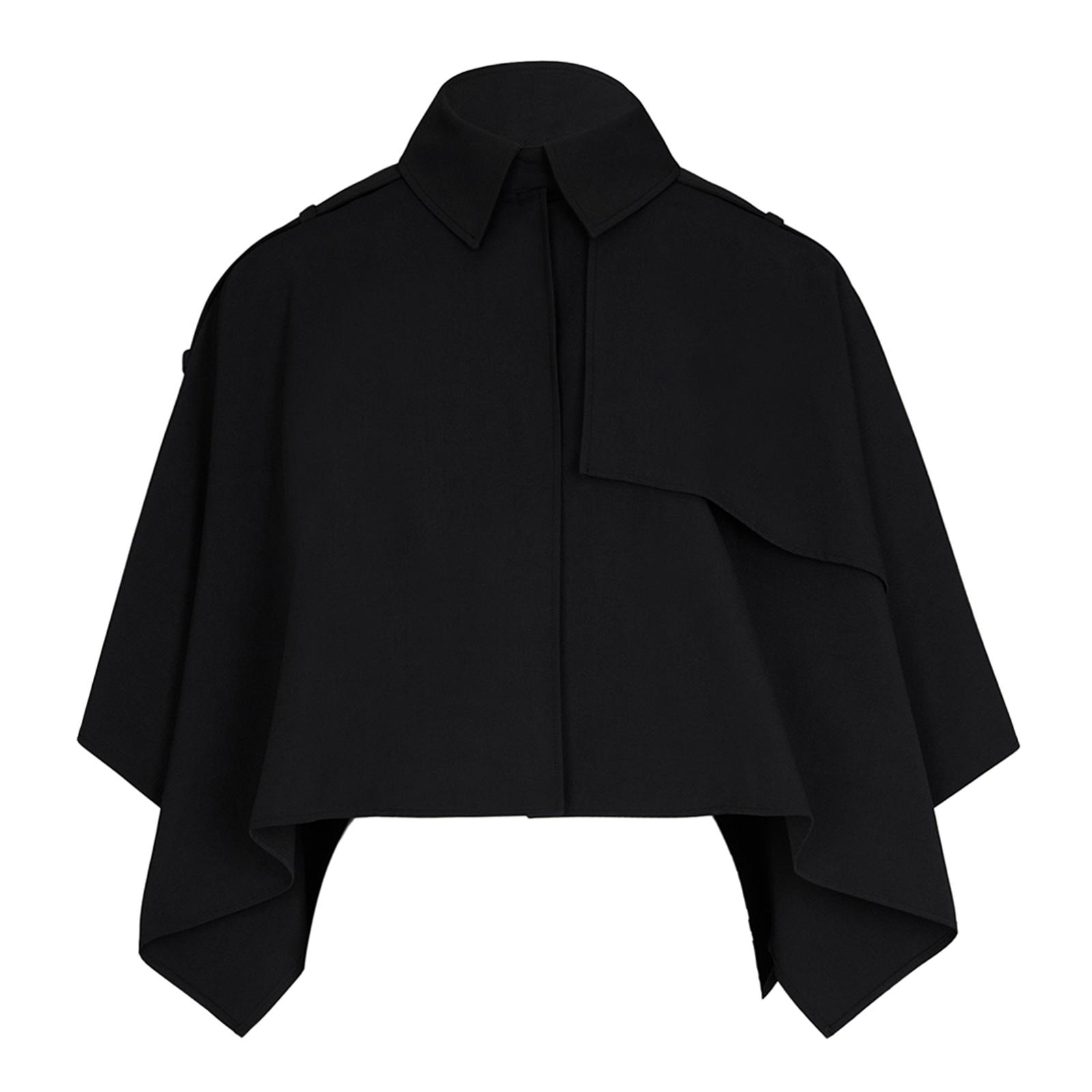 Black Cape Style Jacket - BrandAlley
