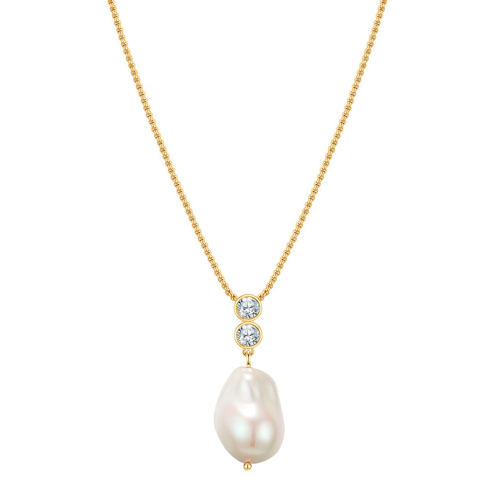 Yellow Gold Shell Pearl Necklace - BrandAlley
