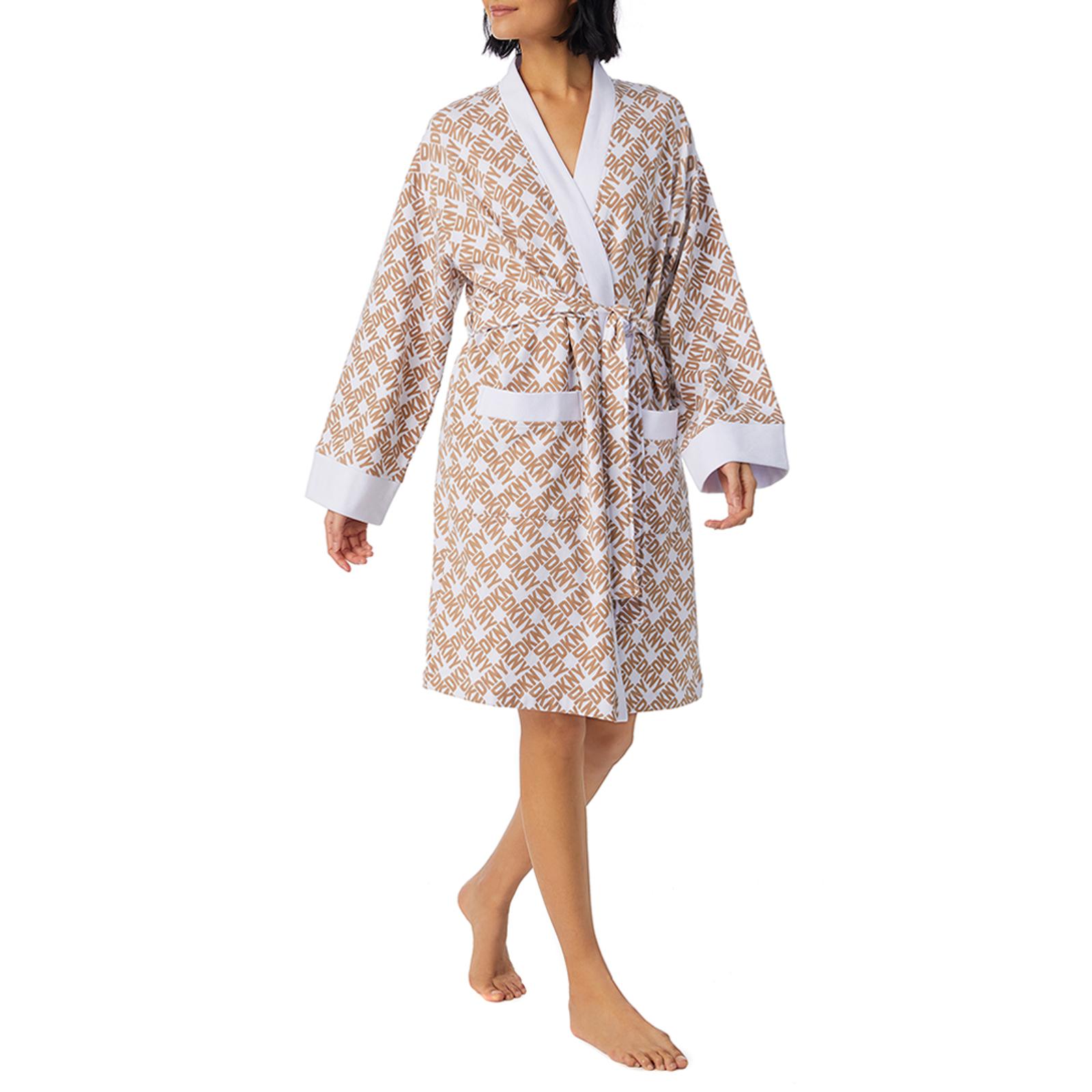 Beige & White Robe - BrandAlley