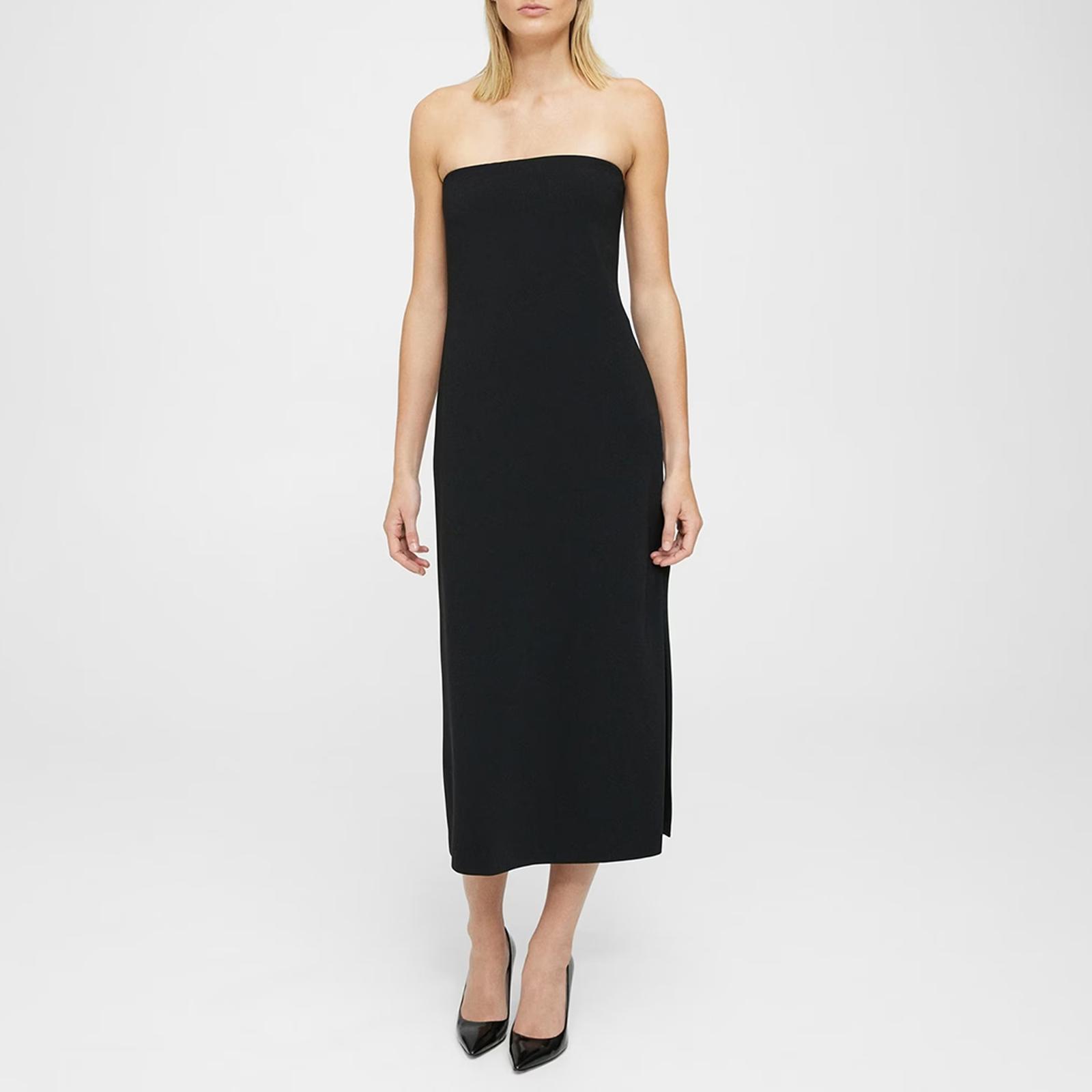 Black Strapless Midi Dress - BrandAlley