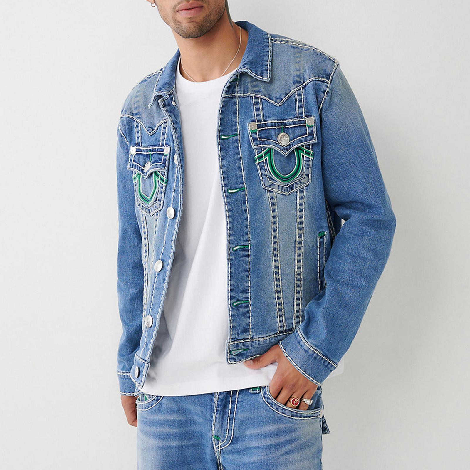 Light Blue Jimmy Contrast Stitching Denim Jacket - BrandAlley