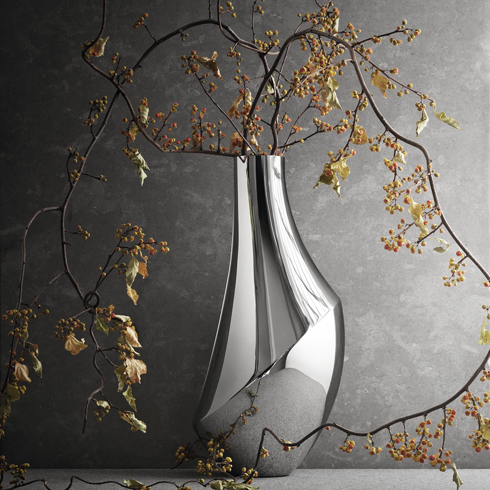 Flora Stainless Steel Vase, 50cm - BrandAlley