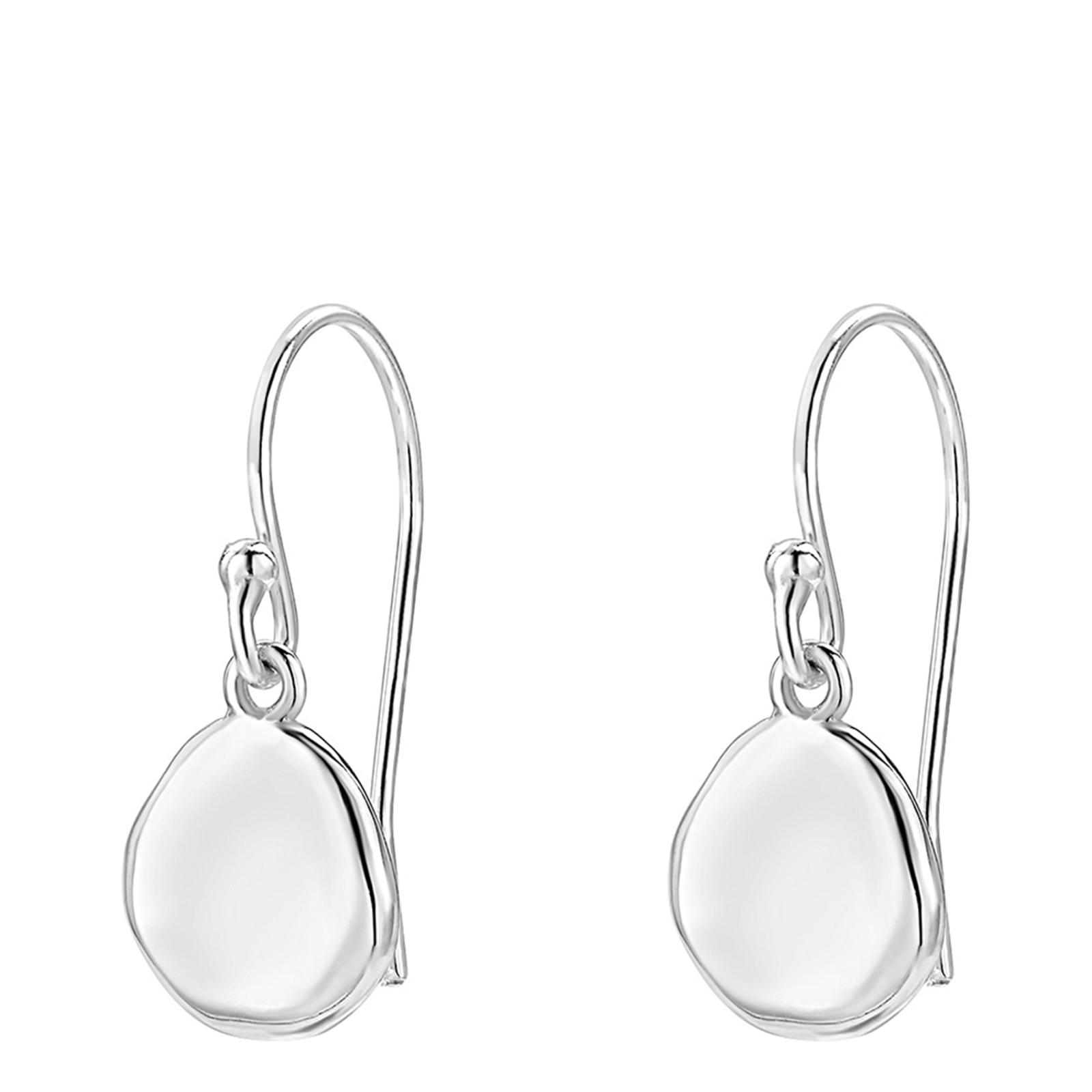 Silver Dimple Pebble Drop Earrings - BrandAlley