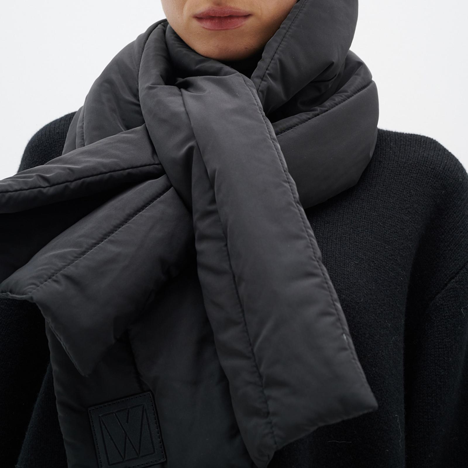Black Unona Quilted Scarf - BrandAlley