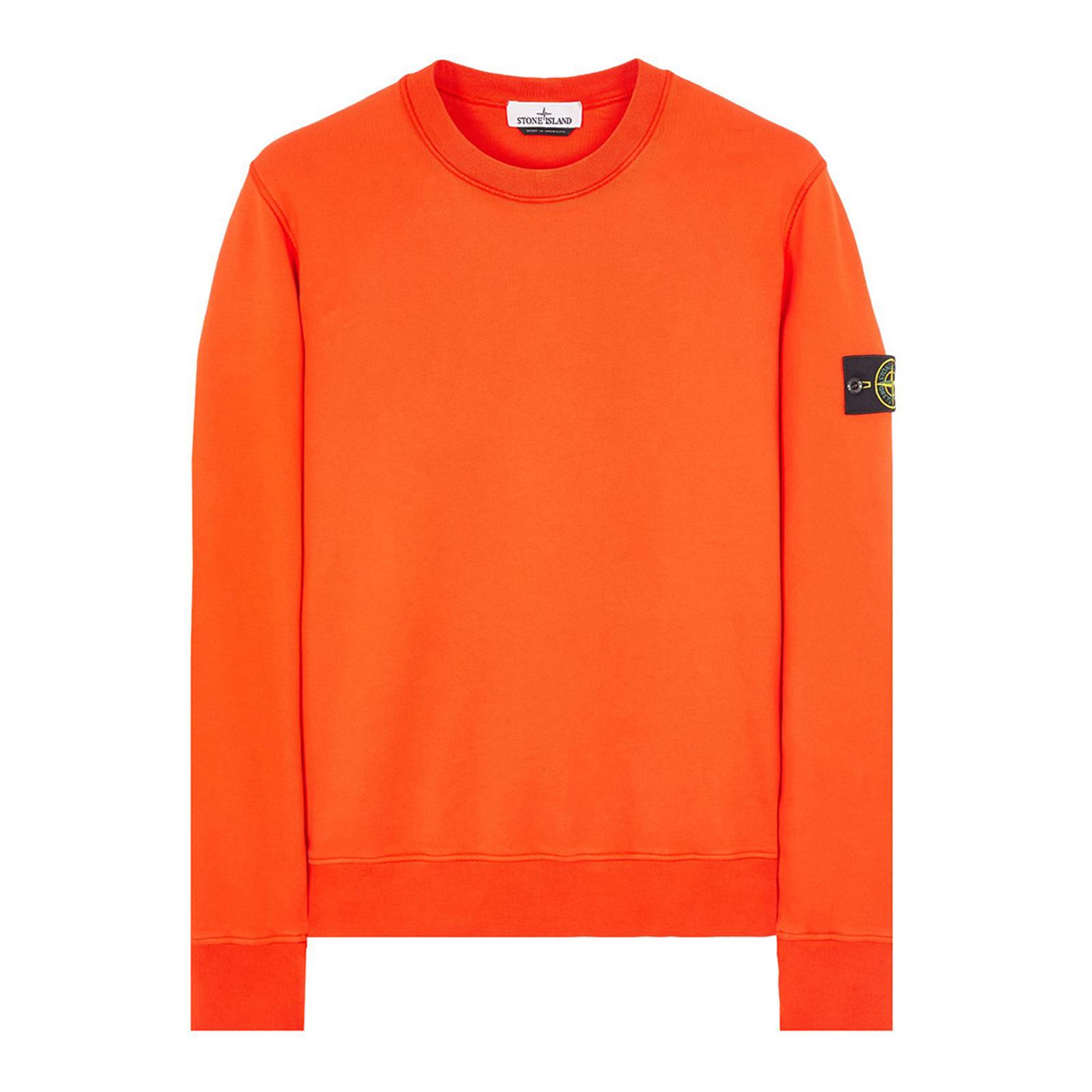 Orange Crew Neck Fleece Sweatshirt - BrandAlley