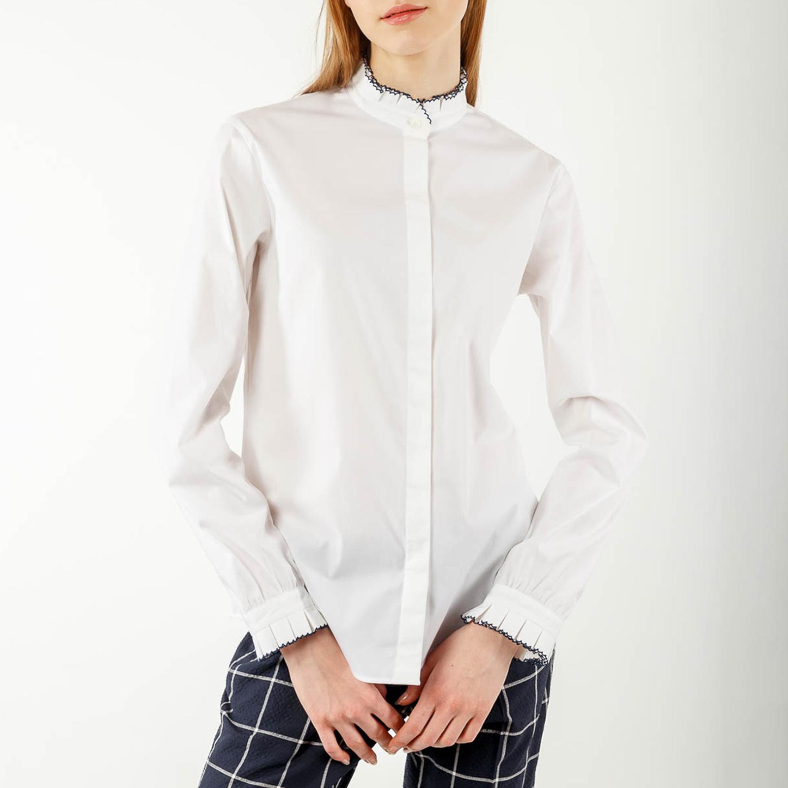 White Closed Neck Shirt - BrandAlley